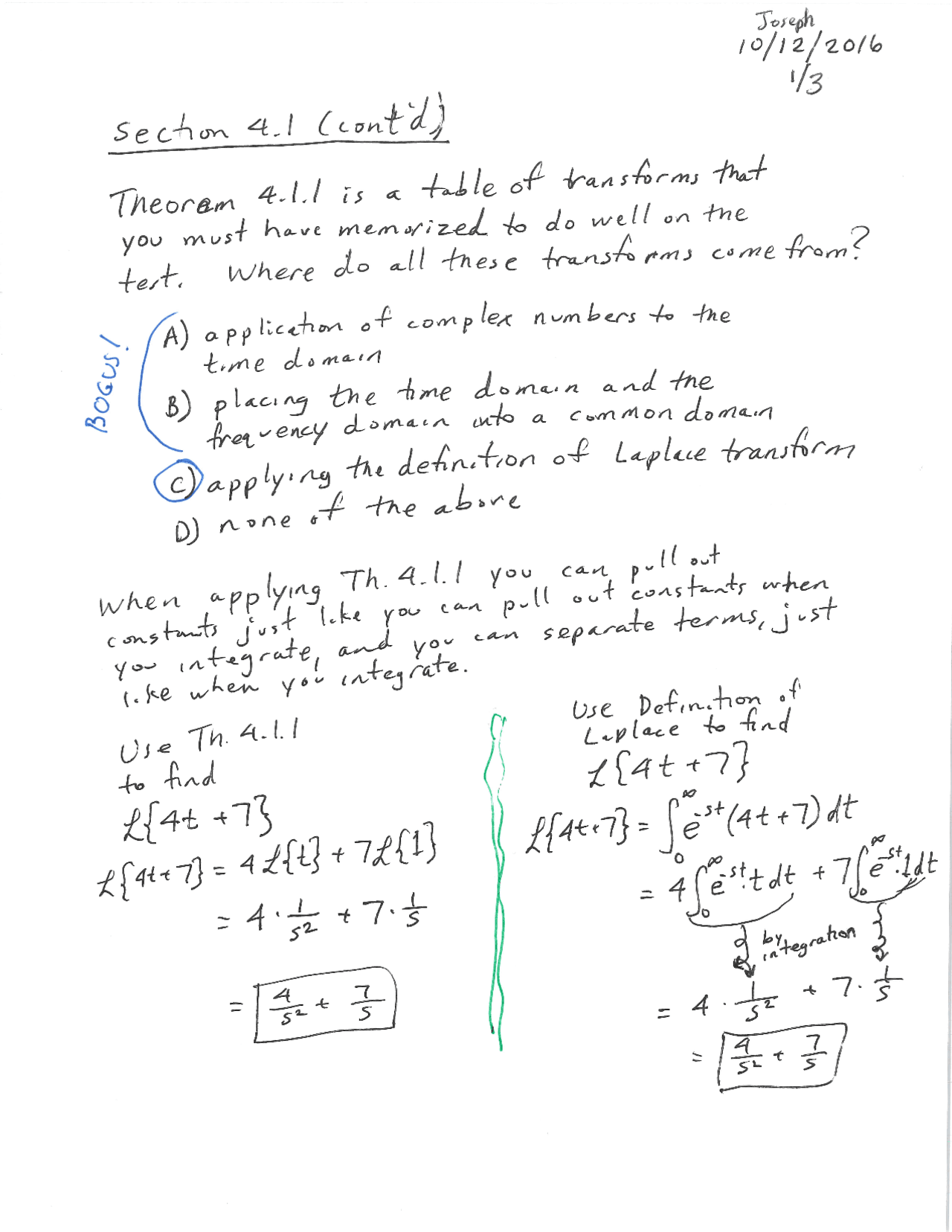 Engineering Analysis Notes Docsity