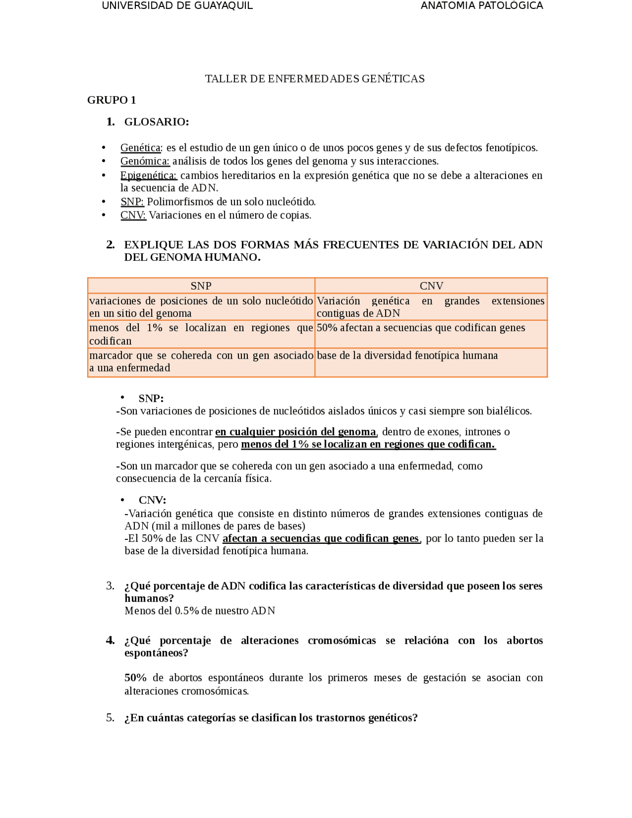 Enfermedades Genéticas Docsity