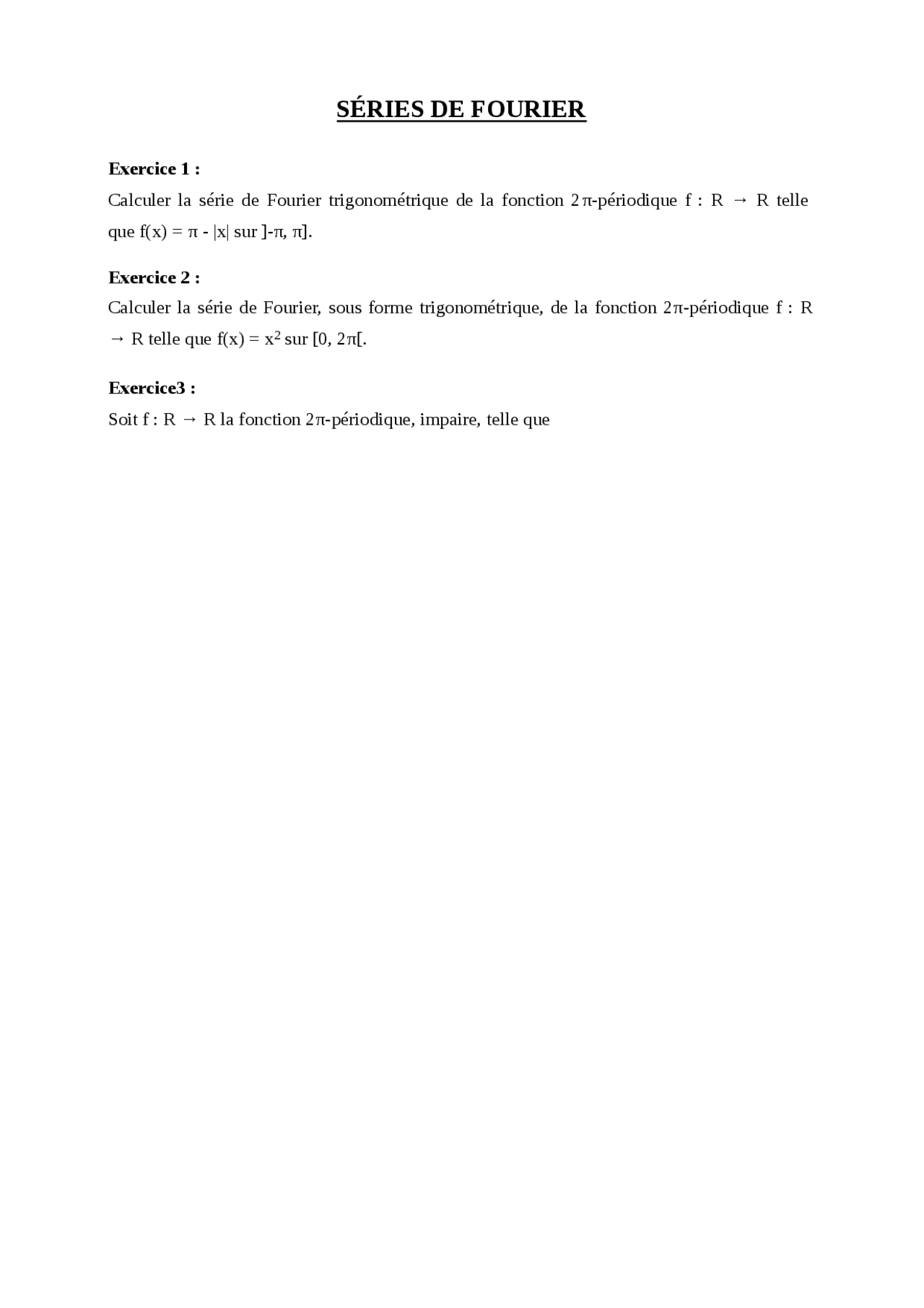 Fouriers Series Calculus Docsity