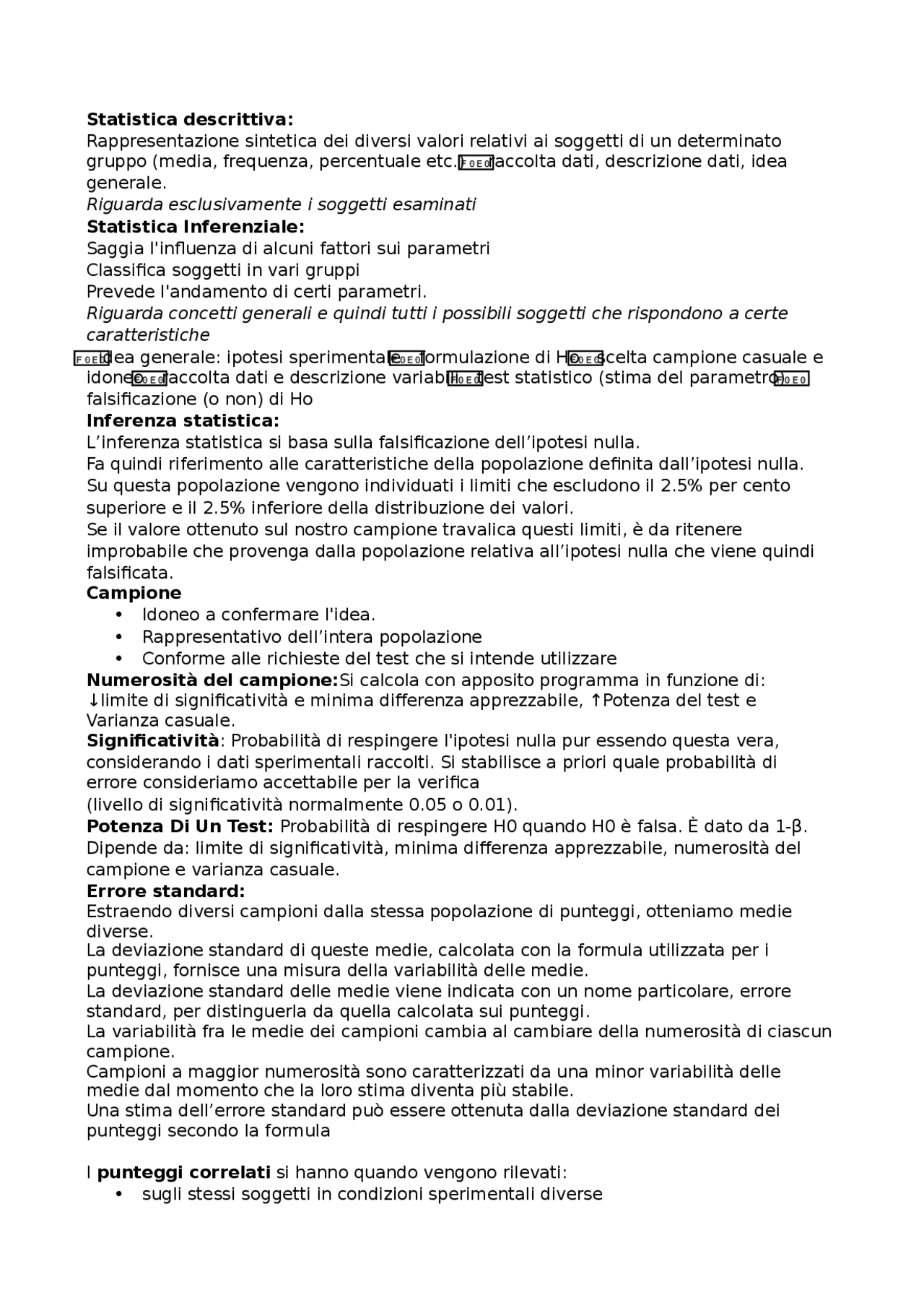 Appunti Di Statistica Psicometrica Docsity