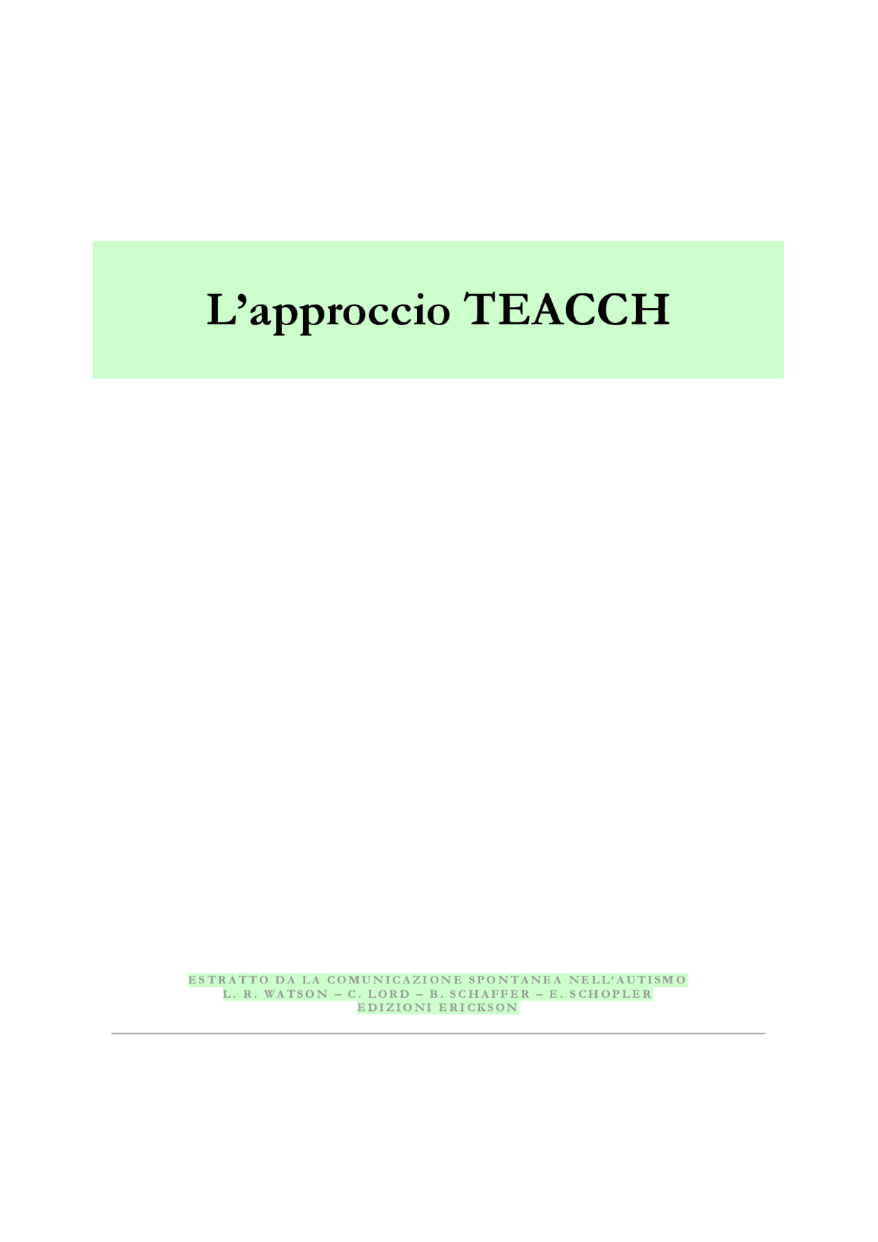 Teach Modello Autismo Docsity