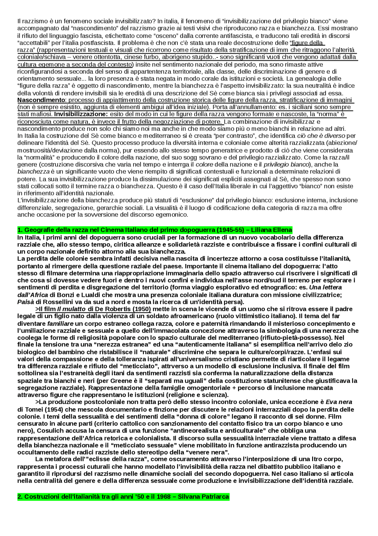 Il Colore Della Nazione Docsity