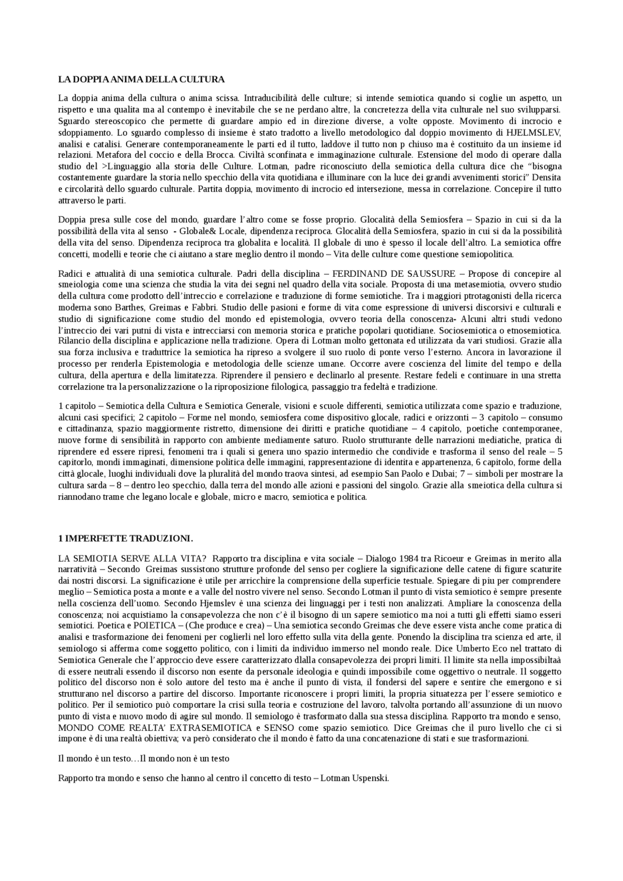 Imperfette Traduzioni Libro Di Semiotica Docsity