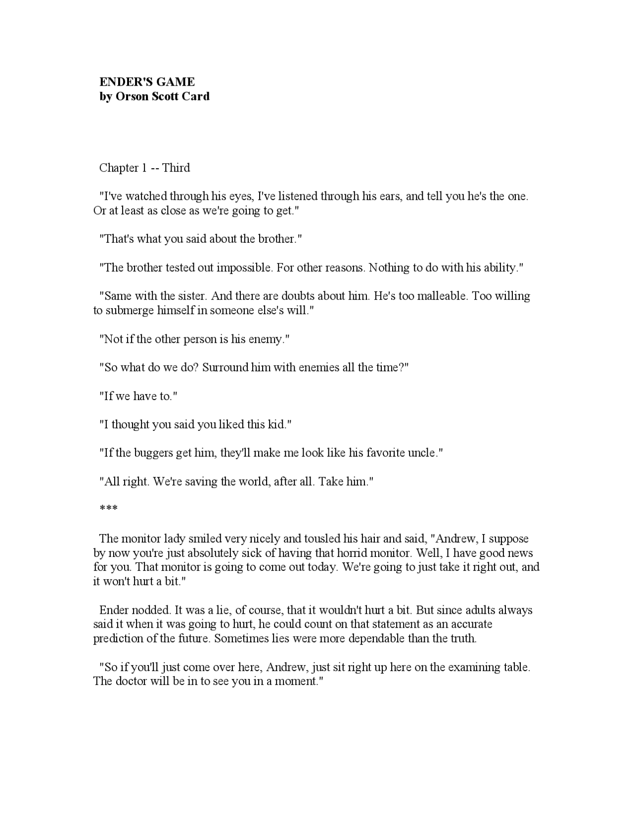 Enders game its a movie - Docsity