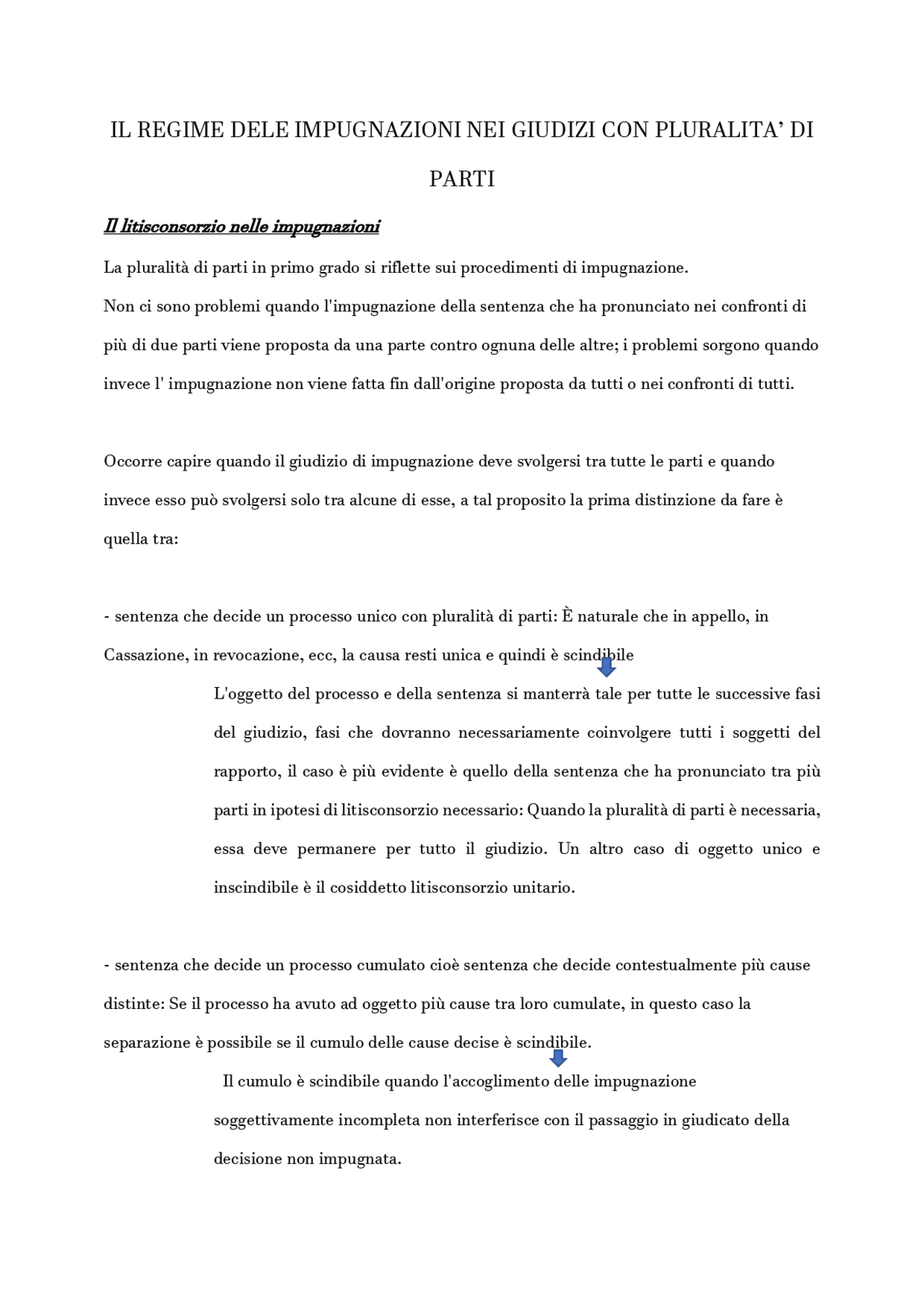 Riassunto Di Un Argomento Procedura Civile Sassani Docsity