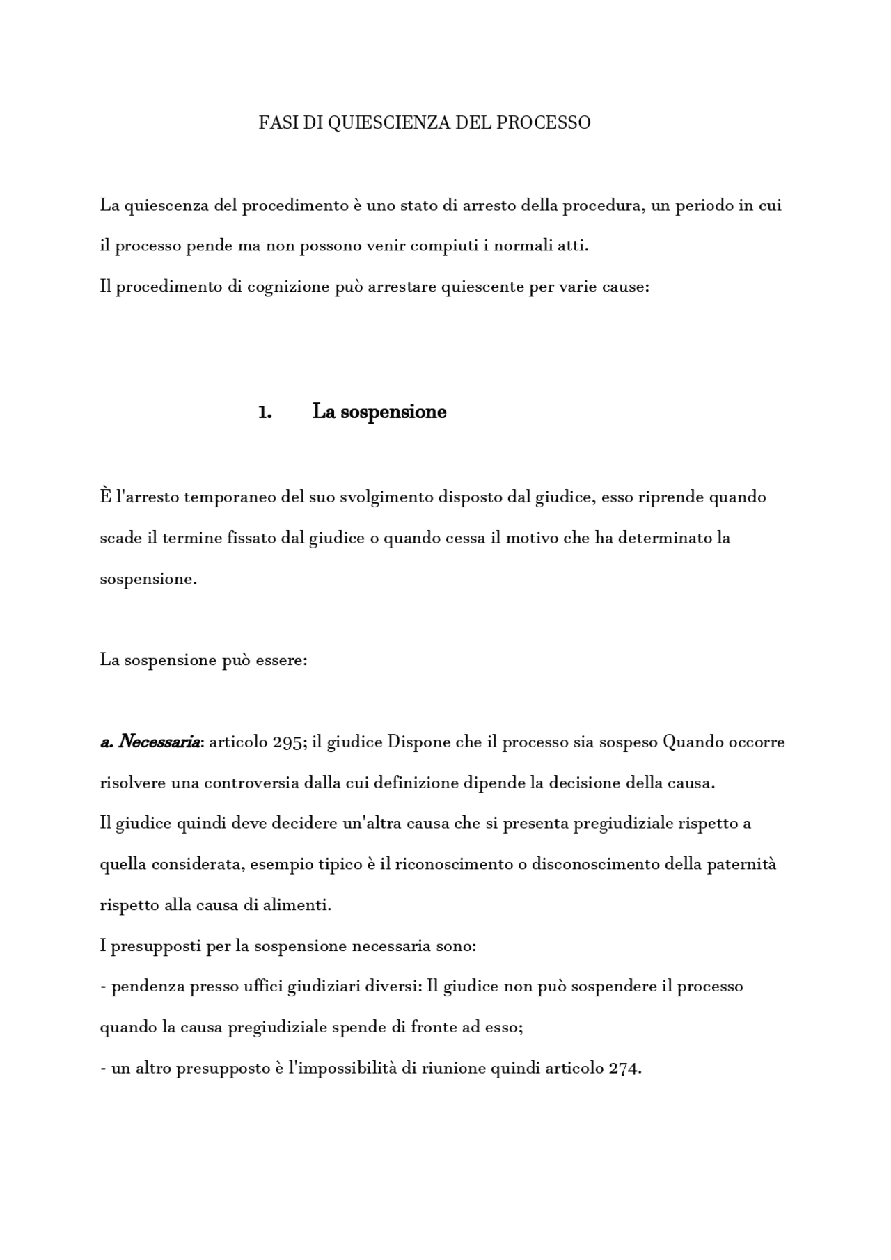 Riassunto Di Un Argomento Procedura Civile Sassani Docsity