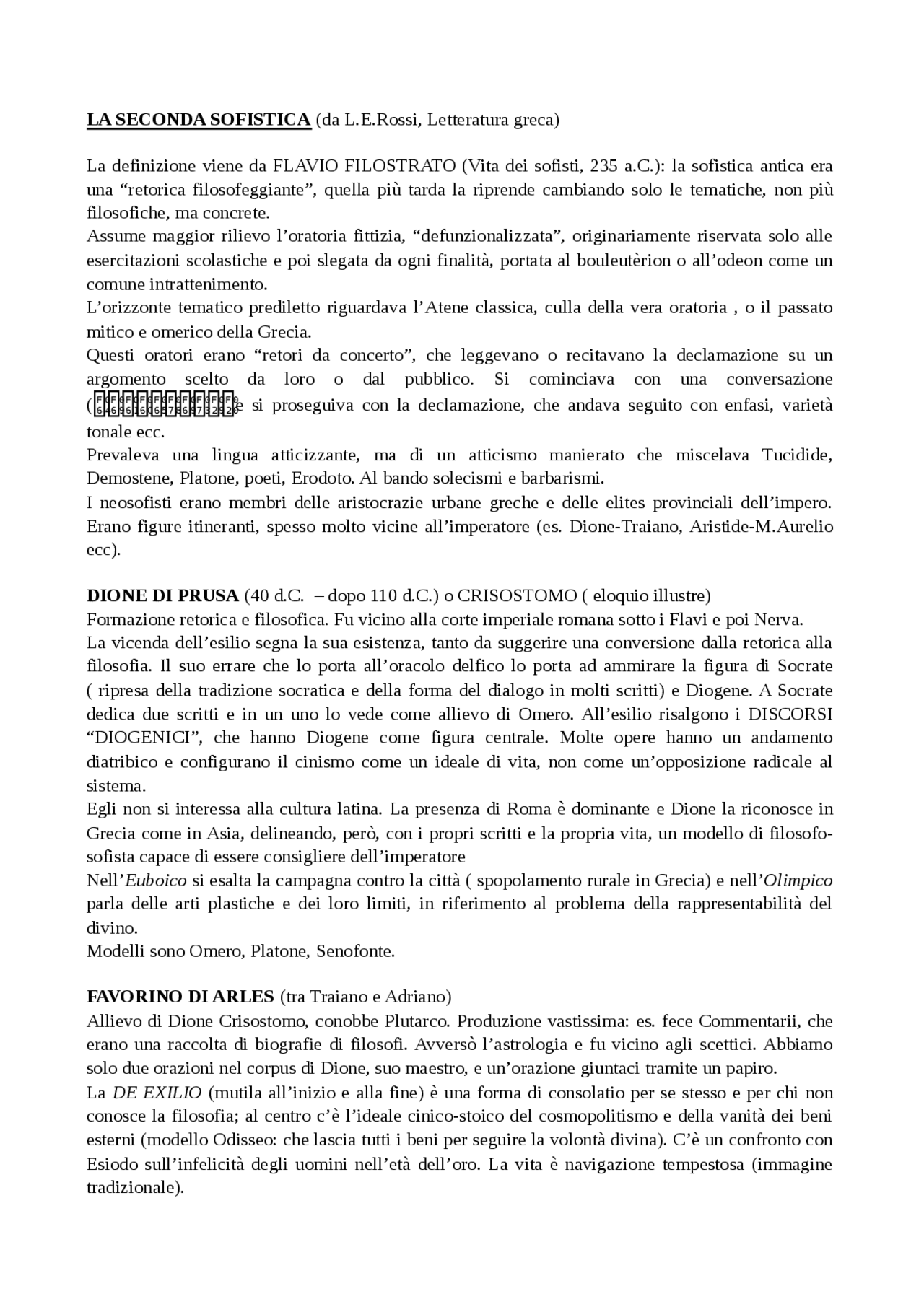 SCHEDA su LA SECONDA SOFISTICA (da. L.E.Rossi) - Docsity