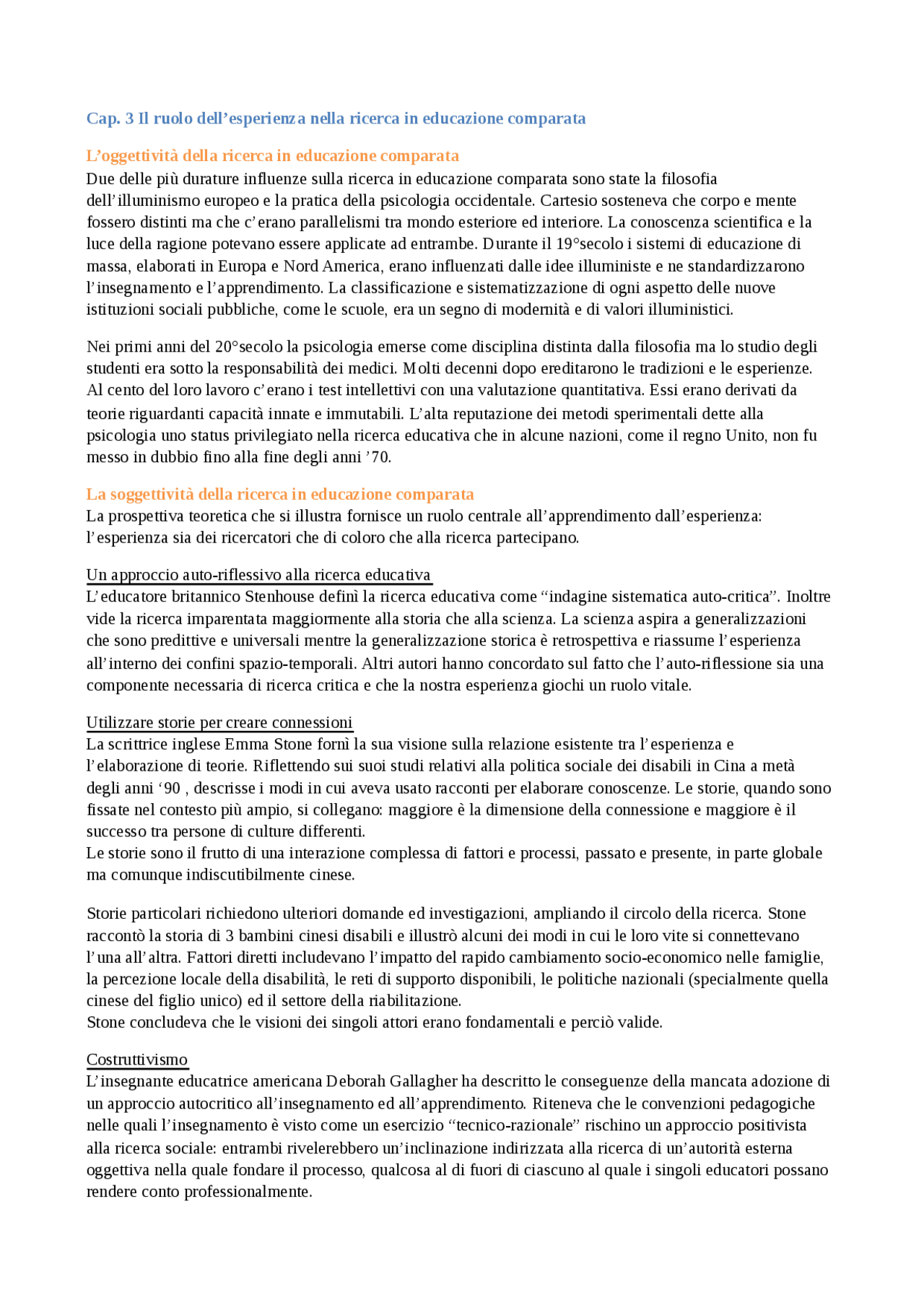 Educazione Comparata Approcci E Metodi Di Ricerca Docsity