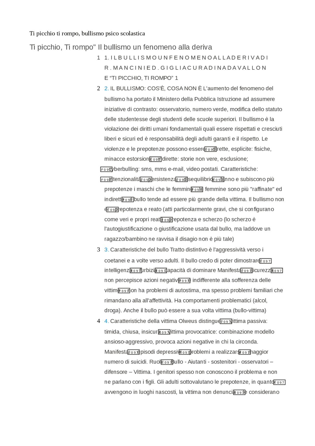TESTO RIASSUNTO TI PICCHIO TI ROMPO X UNIECAMPUS - Docsity