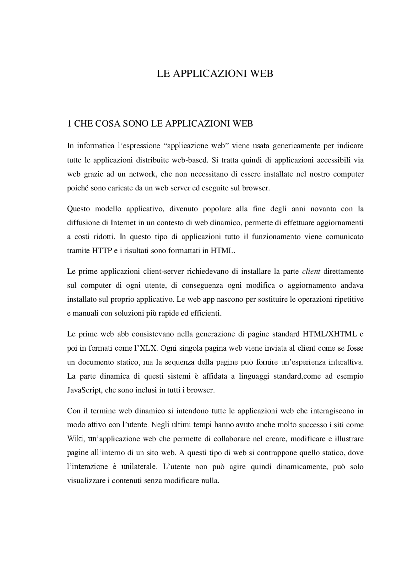 Le Applicazioni Web Che Cosa Sono Docsity
