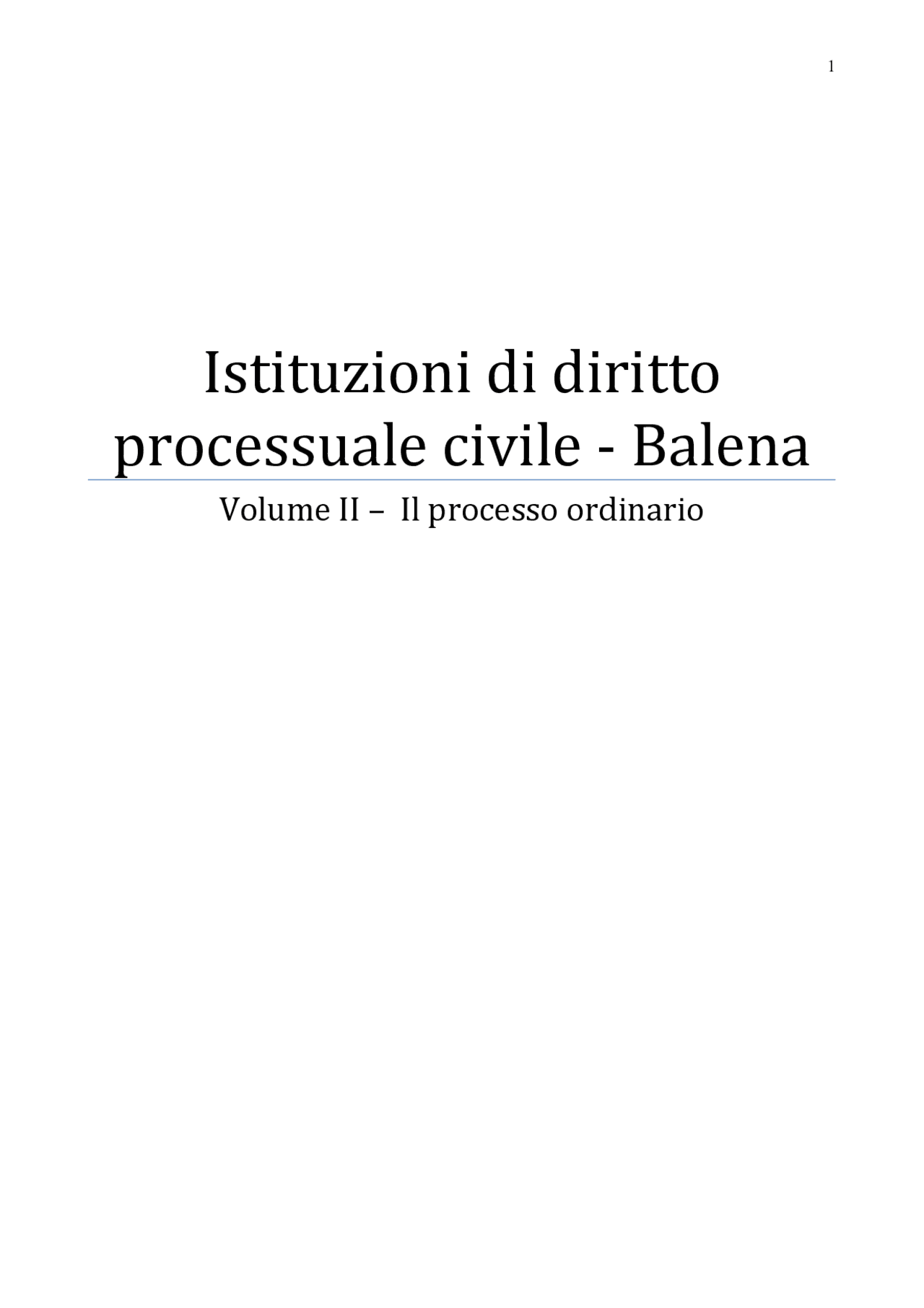 Diritto Processuale Civile Balena Ii Docsity