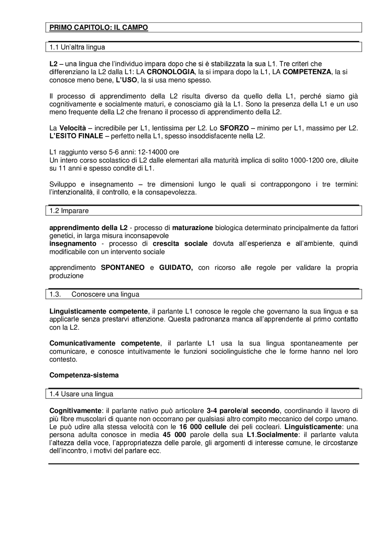 Riassunto Didattica Imparare Unaltra Lingua Docsity
