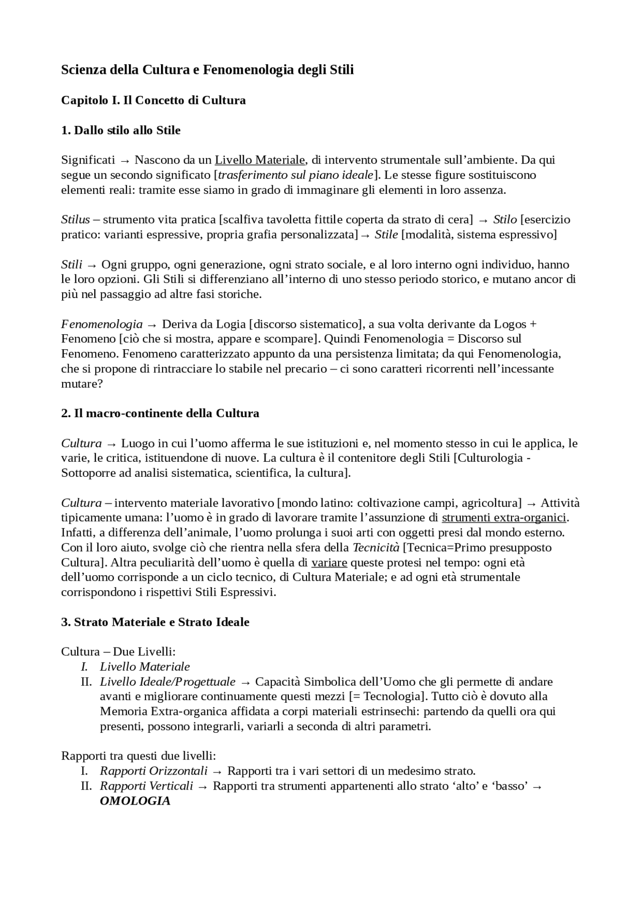 Barilli Fenomenologia Degli Stili Docsity