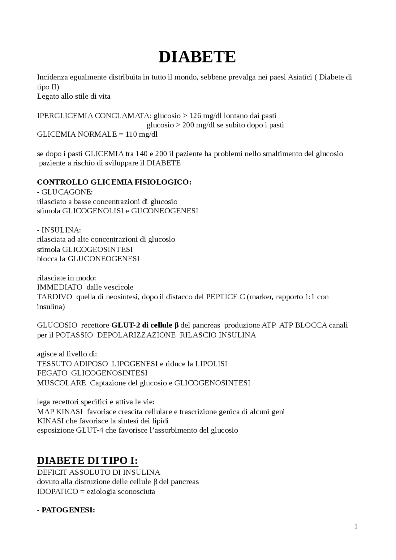 Dispense Sul Diabete Docsity