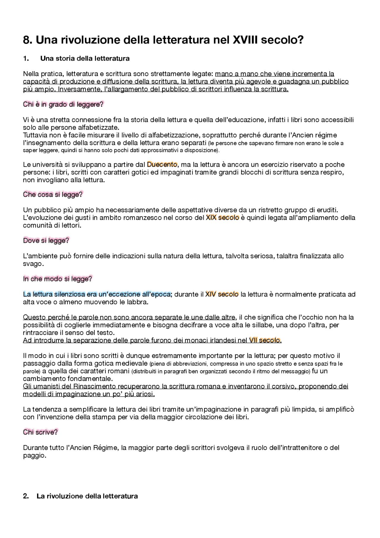 Letture storia economia della cultura (secondo modulo) - Docsity