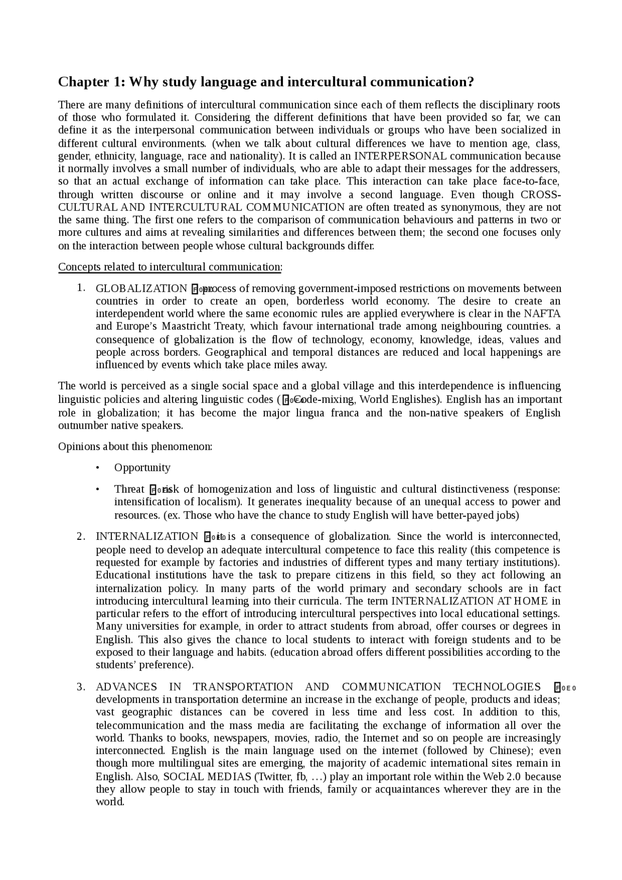 Introducing Language And Intercultural Communication Docsity