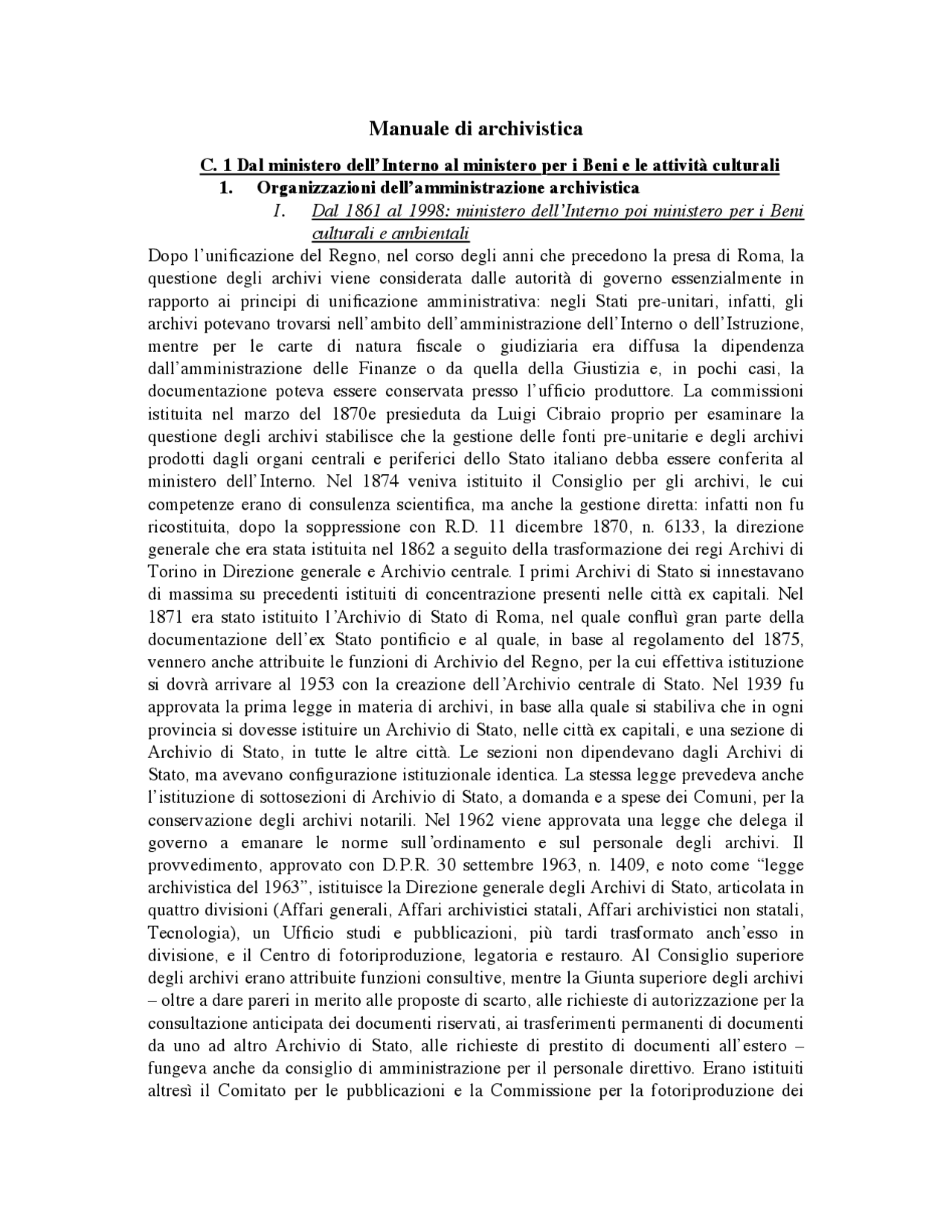 Manuale Di Archivistica Di Pcarucci Mguercio Parte 1 Docsity