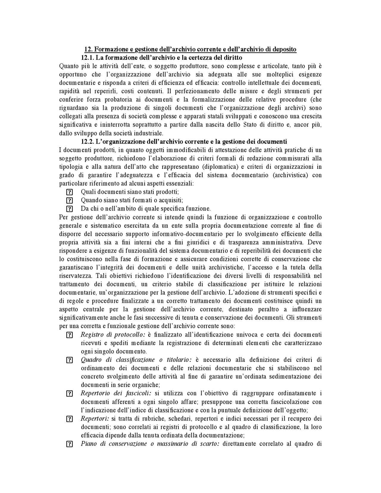 Manuale Di Archivistica Di Pcarucci E Mguercio Parte 3 Sintesi