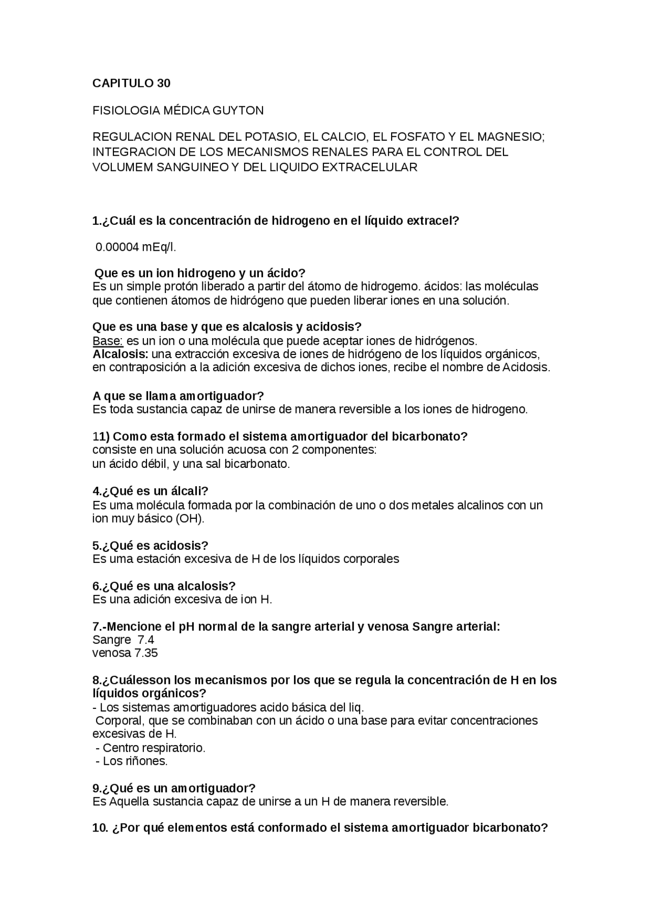 FISIOLOGIA DE GUYTON | Exercises of Human Physiology | Docsity