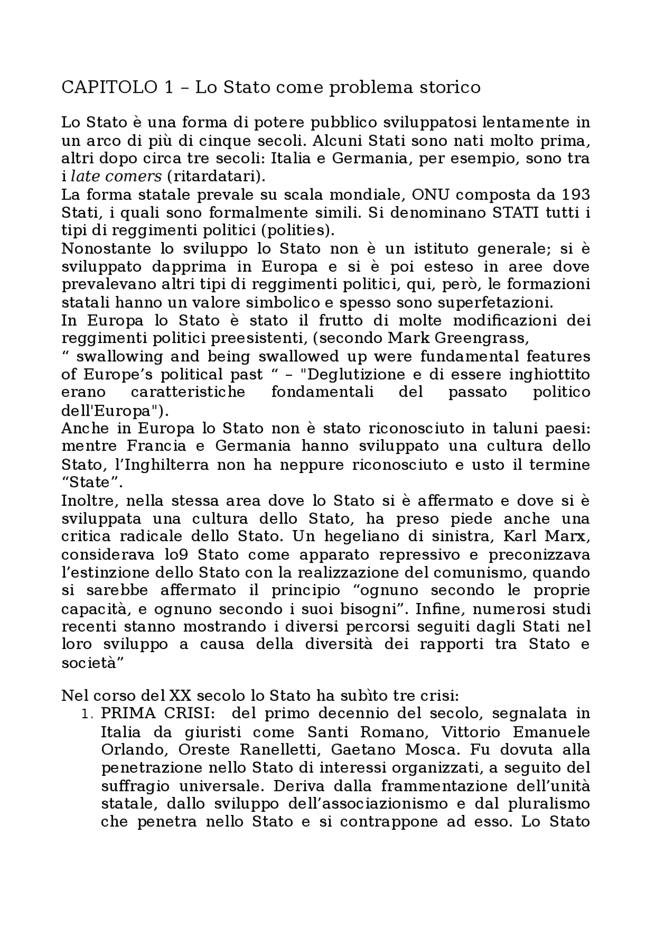 Governare Gli Italiani Docsity