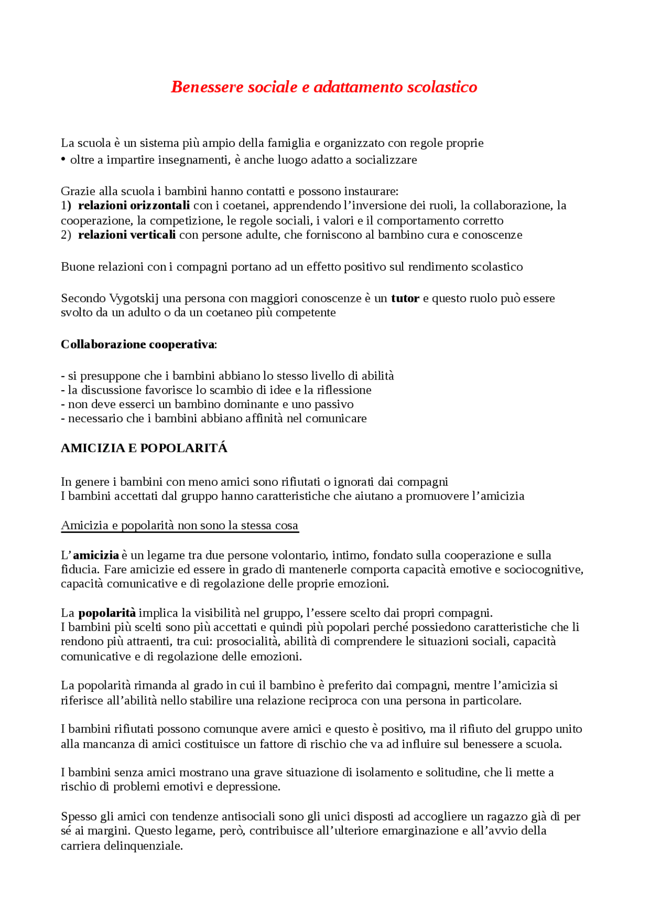 Il Bambino In Classe Docsity