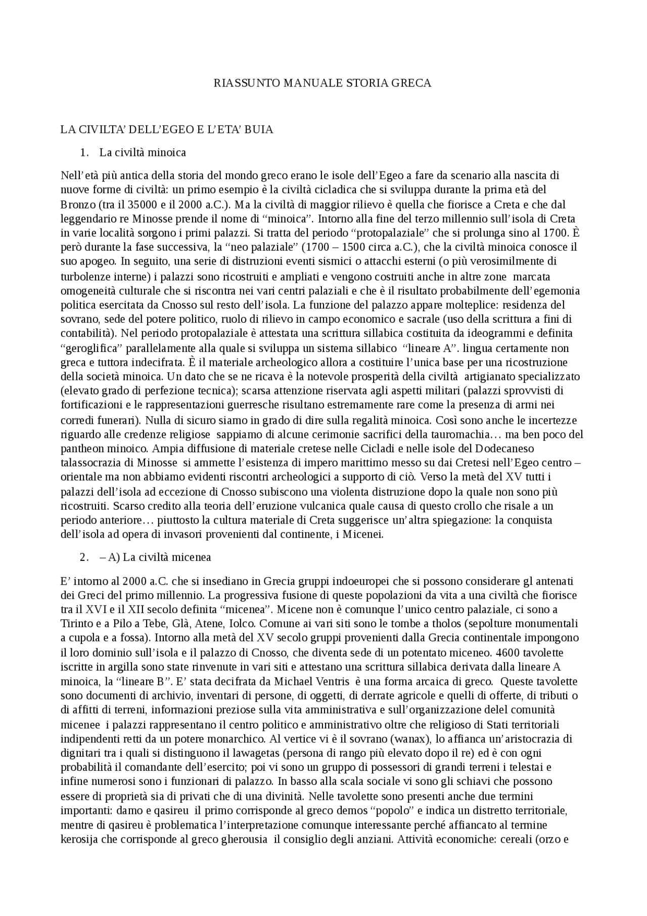 Storia Greca Manuale Corsaro Gallo Docsity