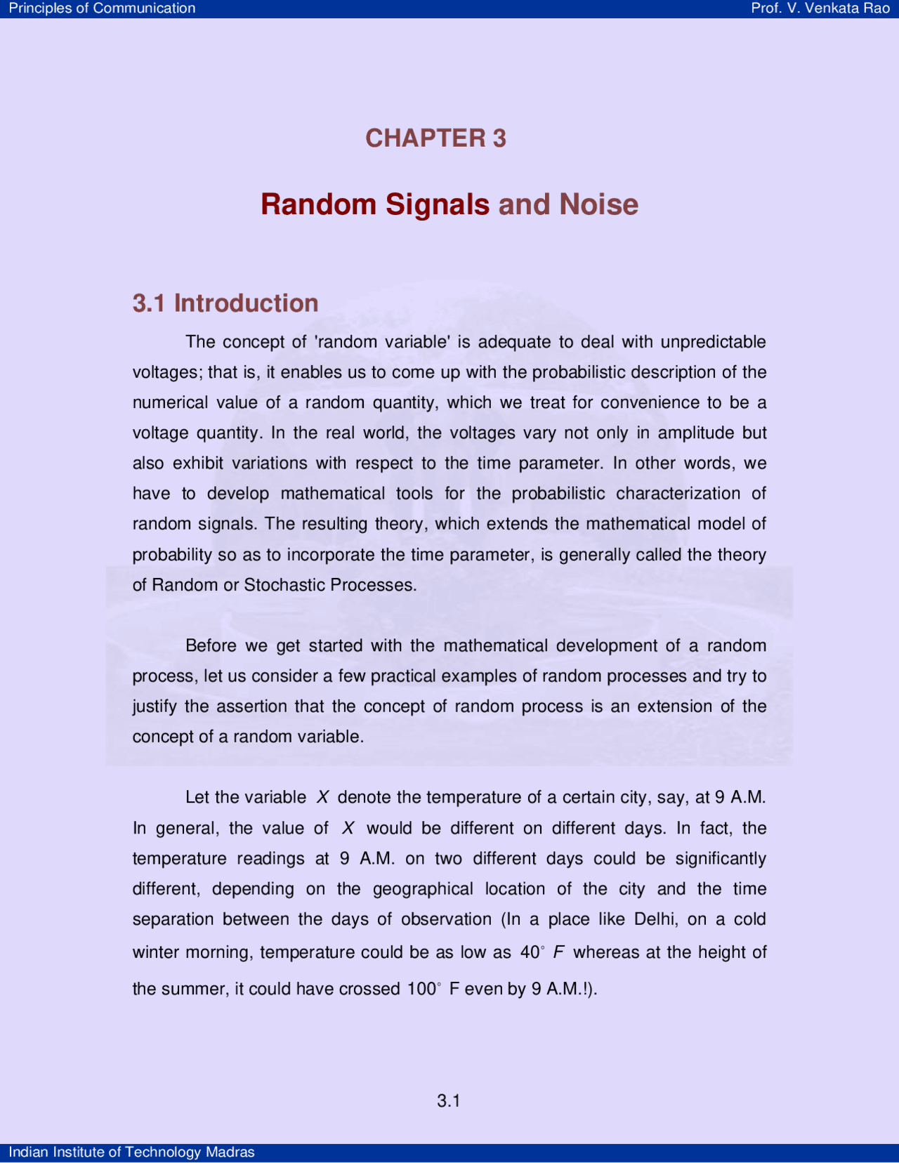 Random Signal And Noise Docsity