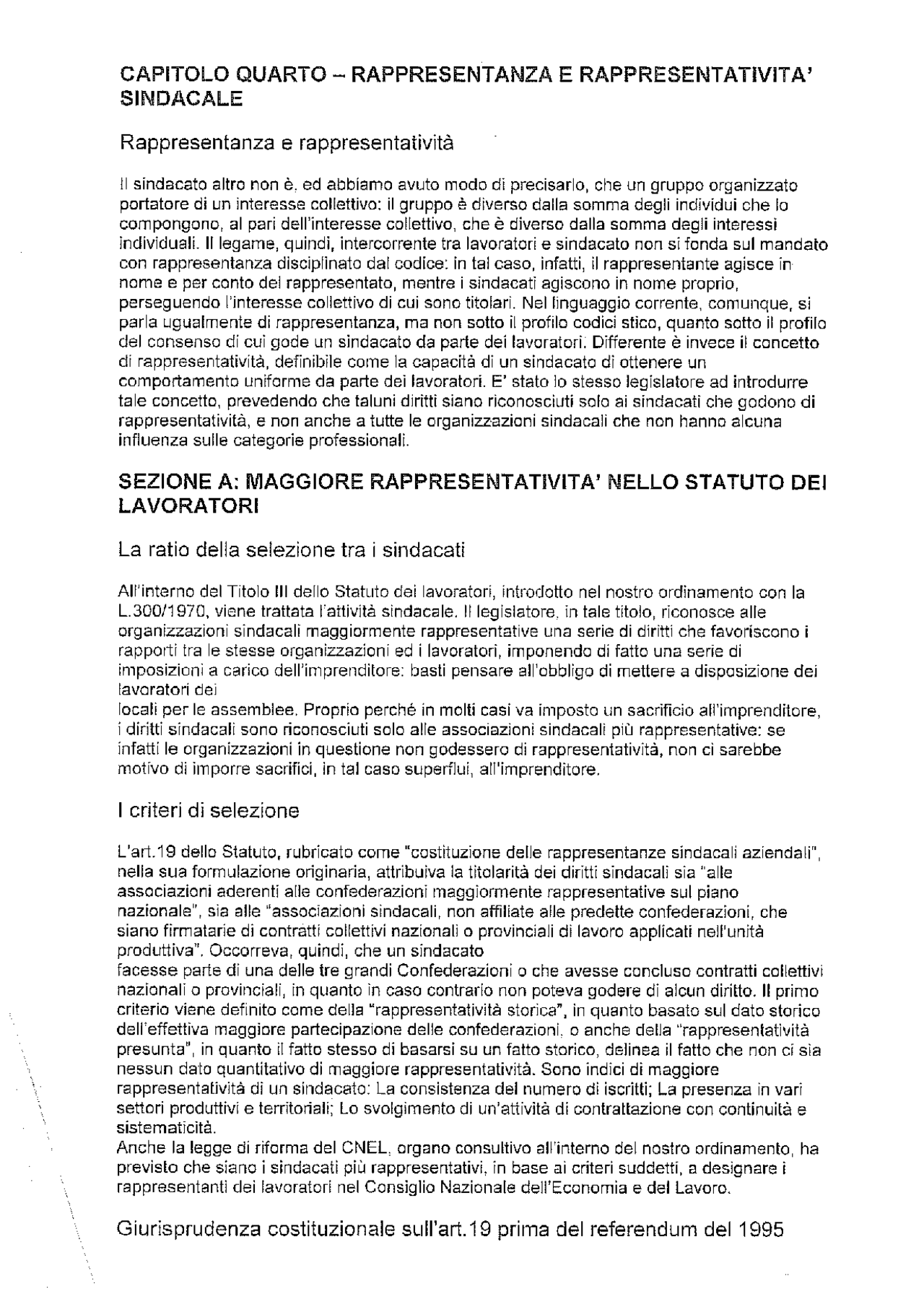 Riassunto Giugni Diritto Sindacale Docsity