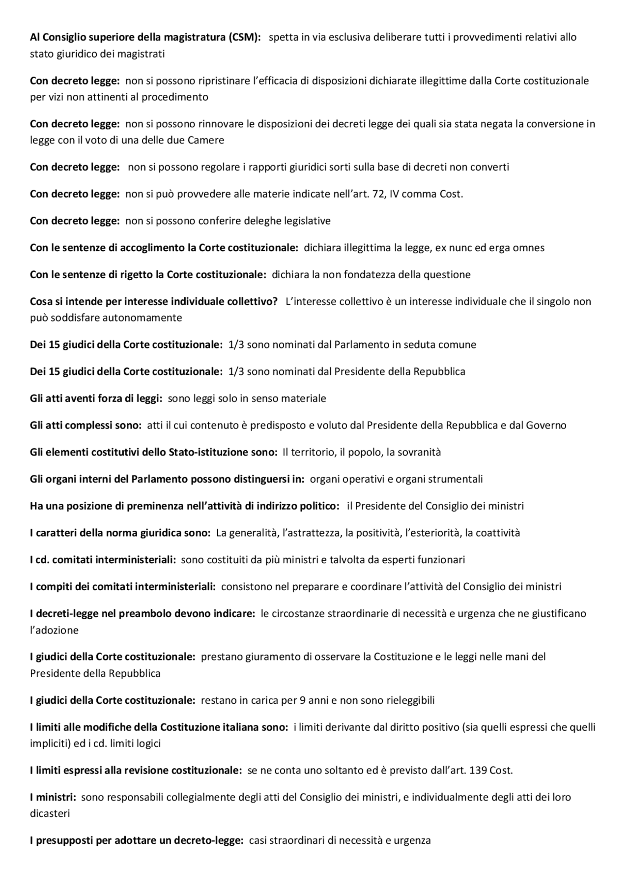 Test Con Risposte Di Istituzioni Di Diritto Pubblico Unicusano Docsity