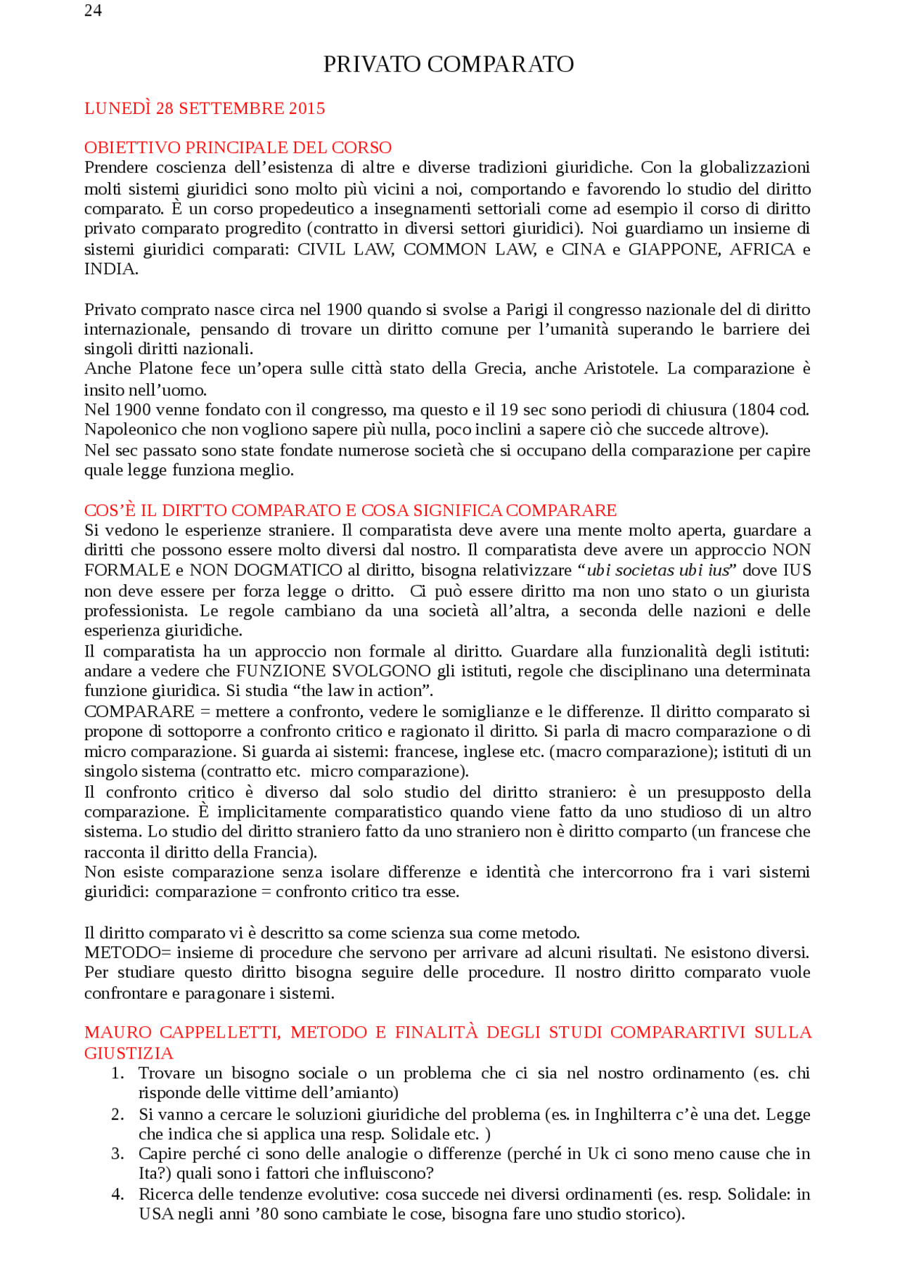 Appunti Lezioni Diritto Privato Comparato Docsity
