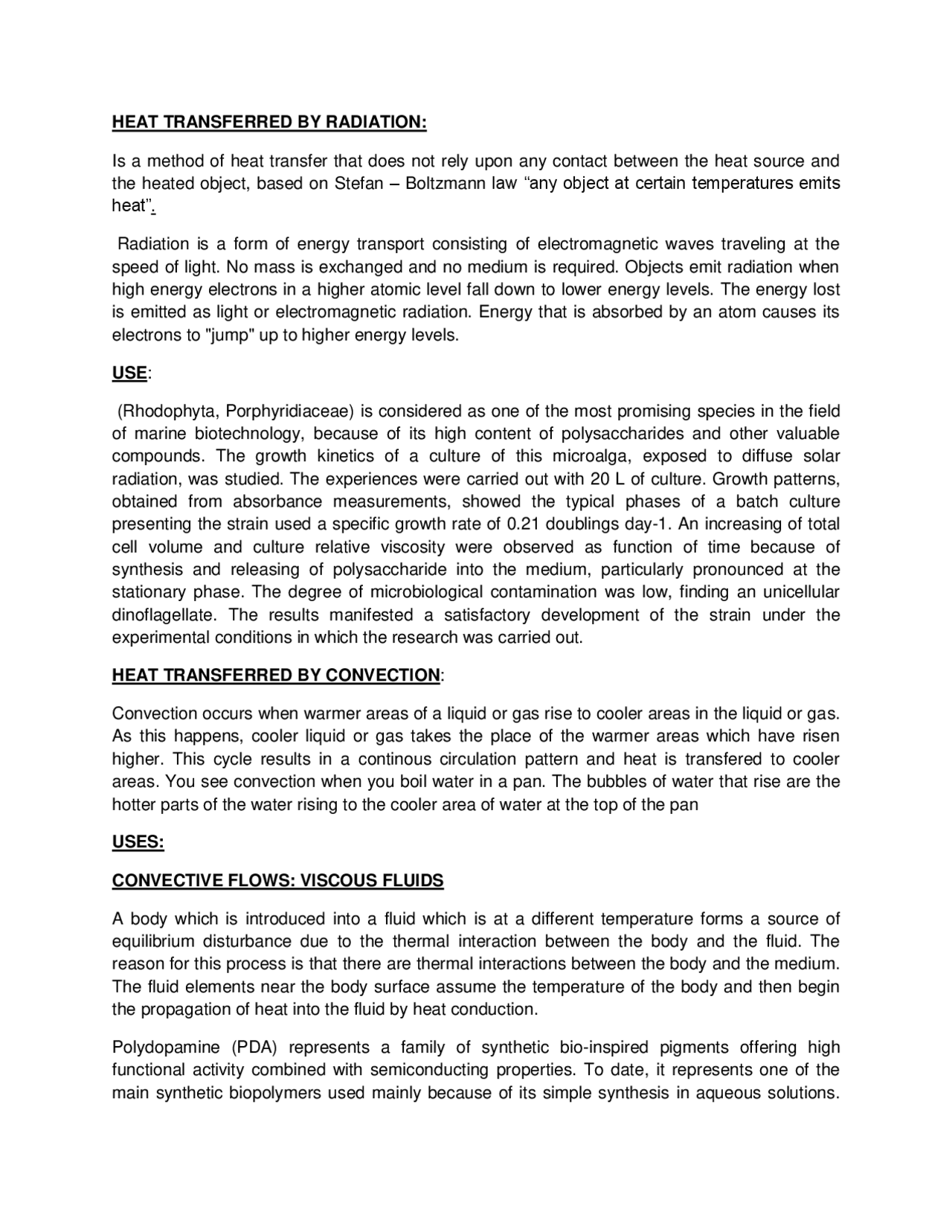 Heat transfer and uses - Docsity