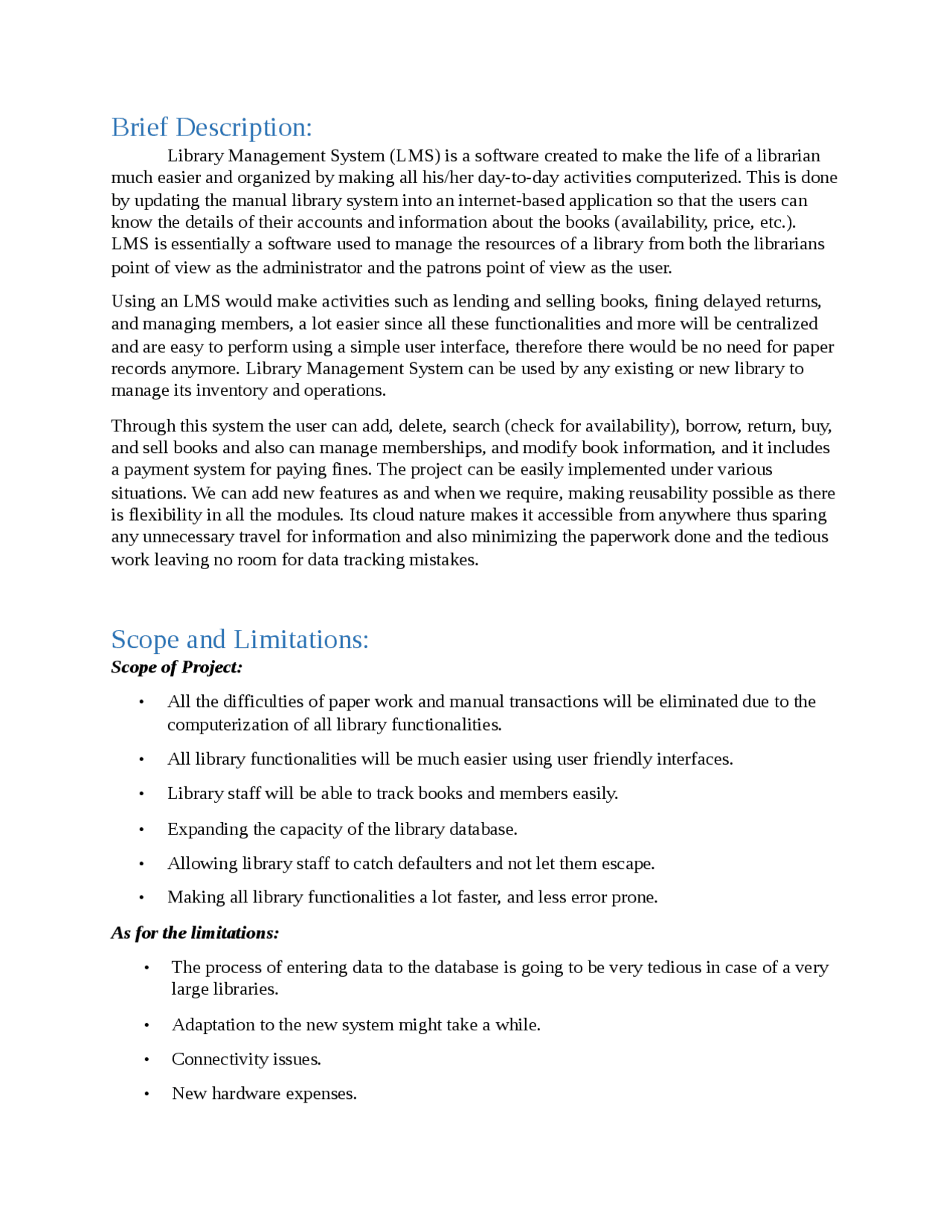 Library Management Systen - Docsity