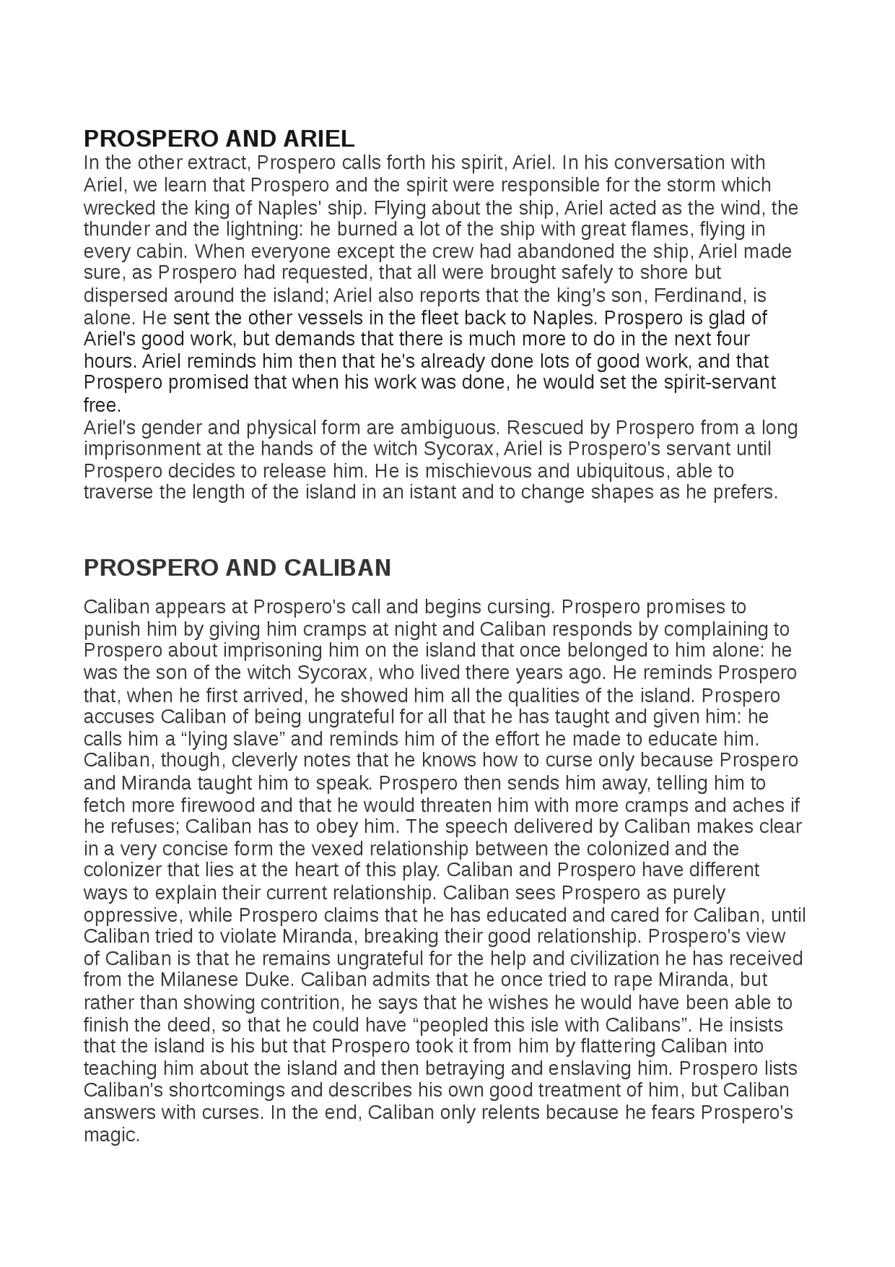 The Tempest Di William Shakespeare Docsity