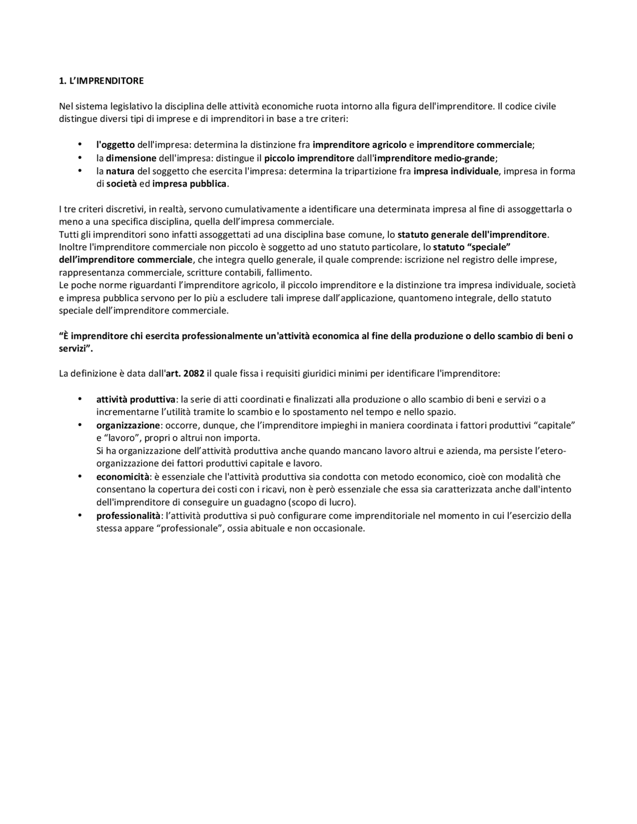 Riassunti Commerciale Parte I Docsity