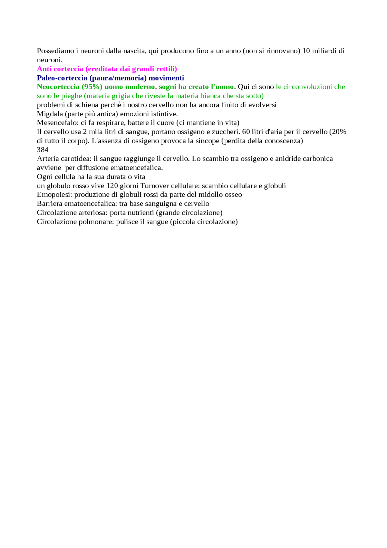 Sistema Nervoso Appunti Docsity