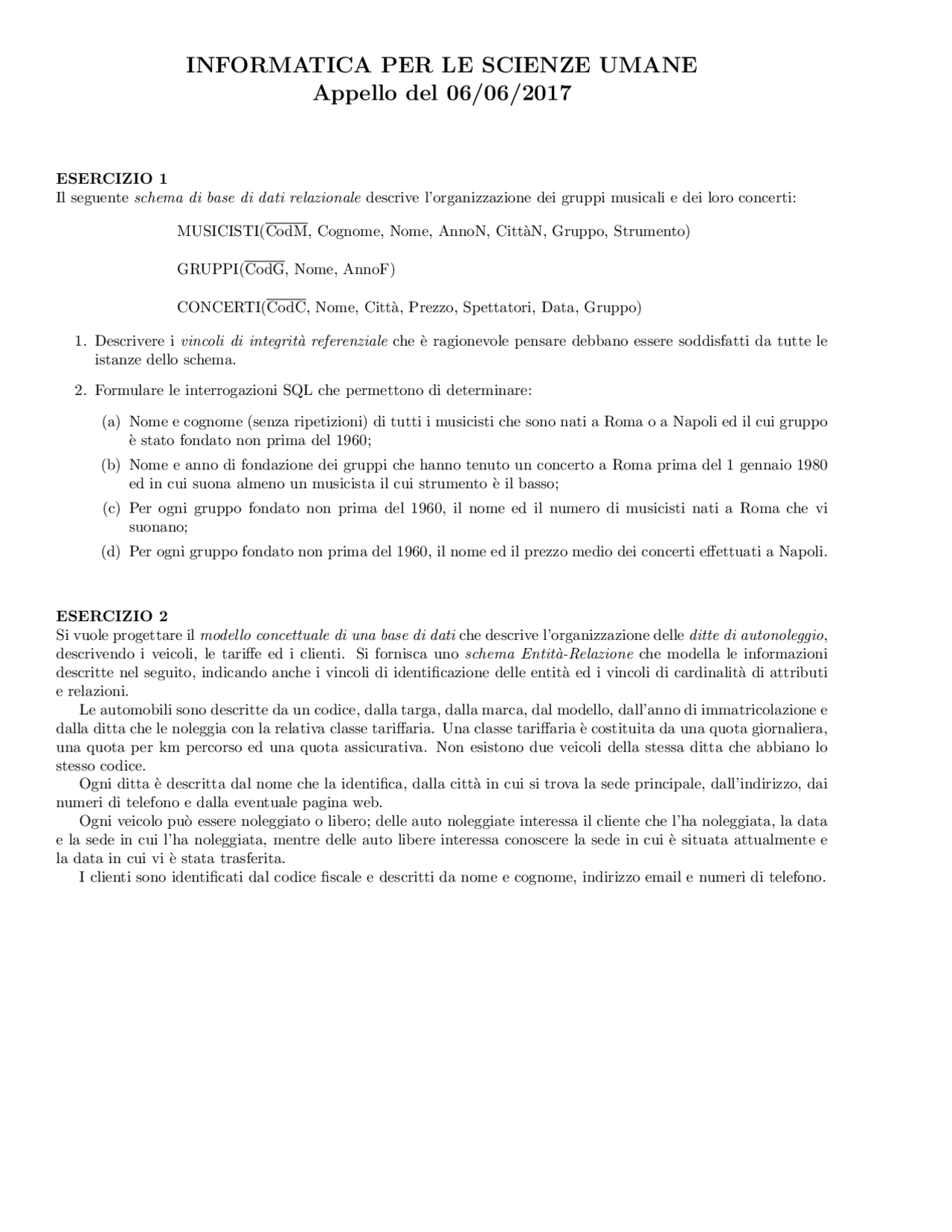 Informatica Per Le Scienze Umane Docsity