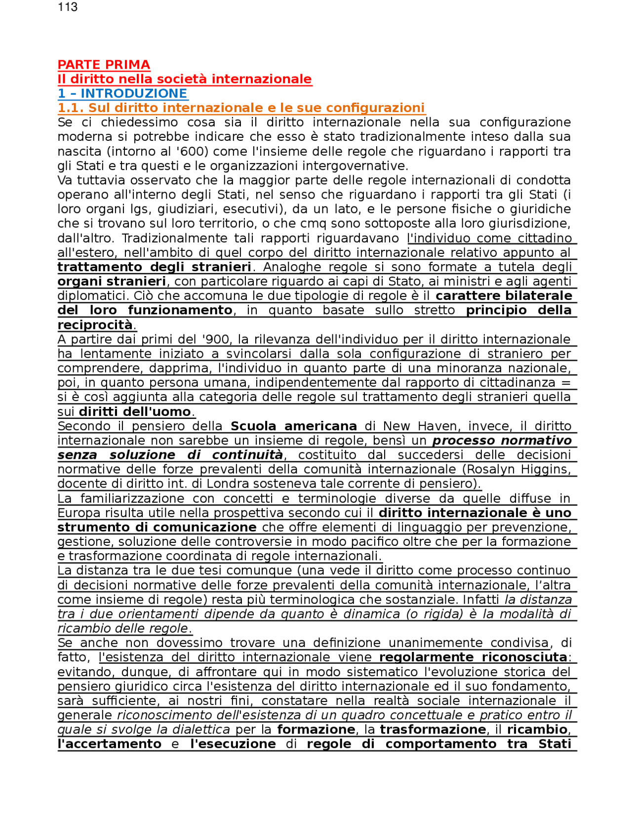 Diritto Internazionale Tanzi Docsity