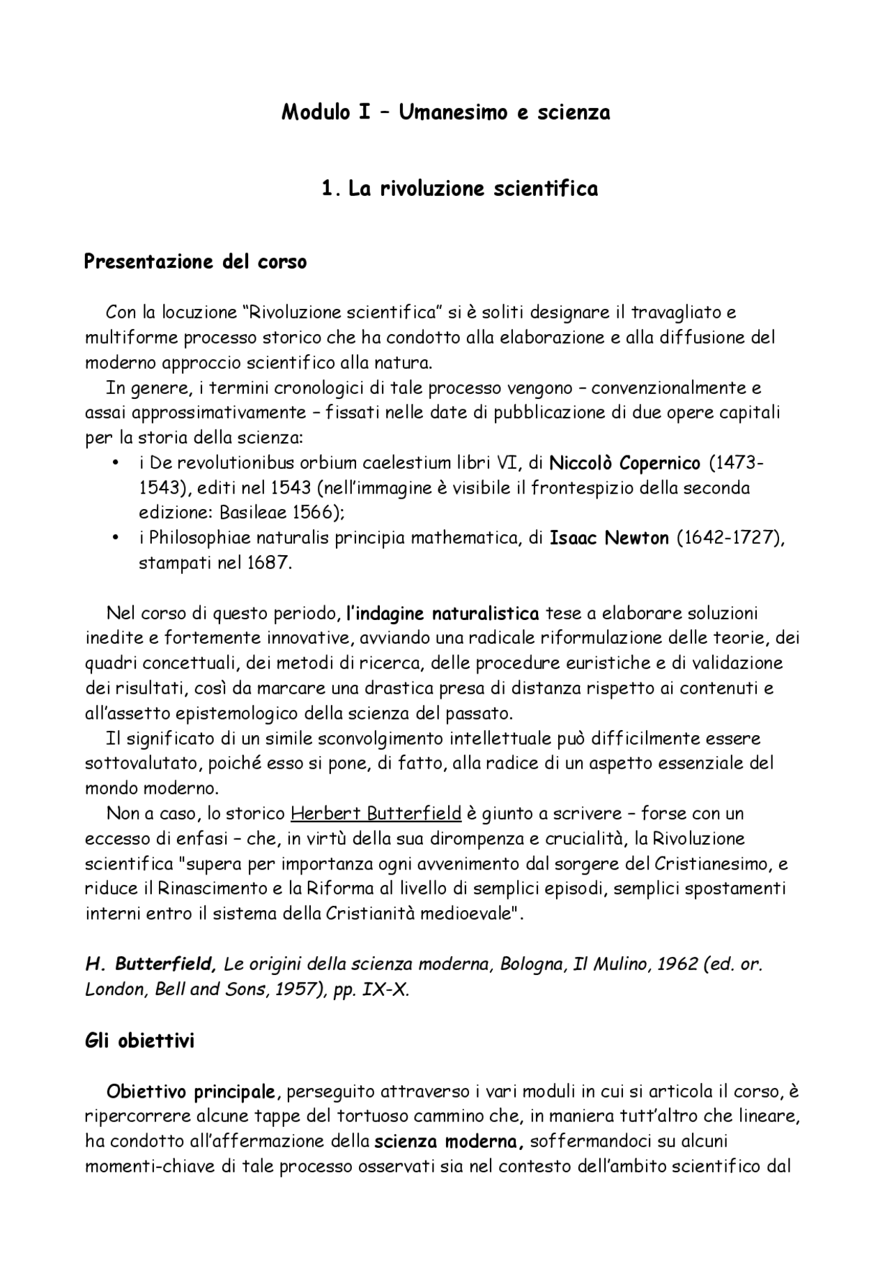 Storia Delle Scienze Dispense Docsity