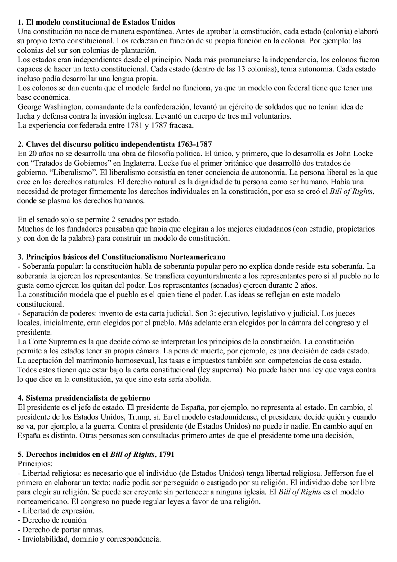 Modelo Constitucional de Estados Unidos - Docsity