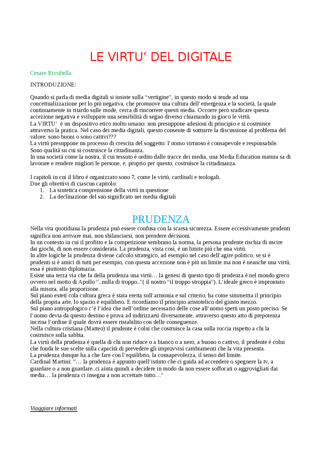 Le Virtù Del Digitale Per Unetica Dei Media Docsity