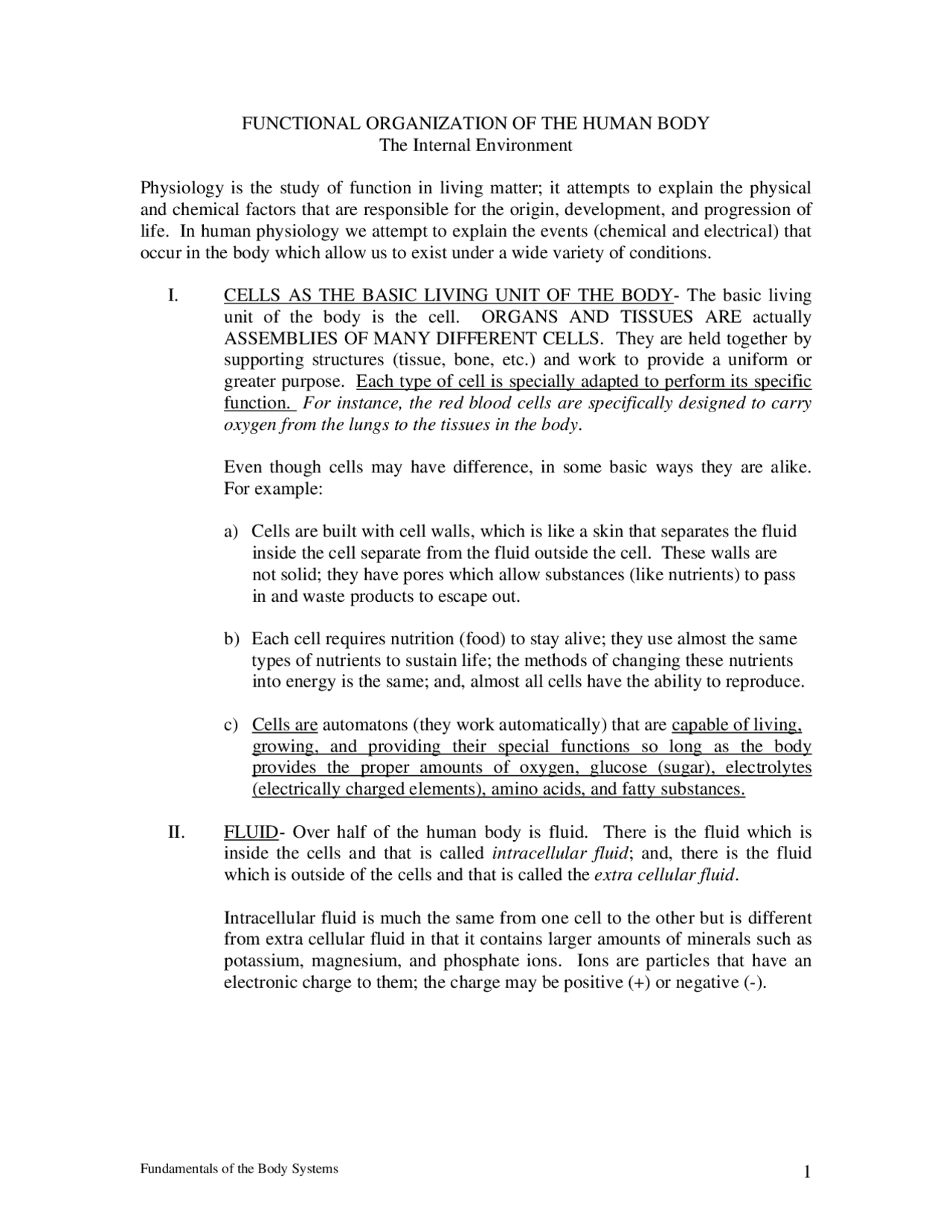 Biochemistry: functional organisation of human body | Essays ...