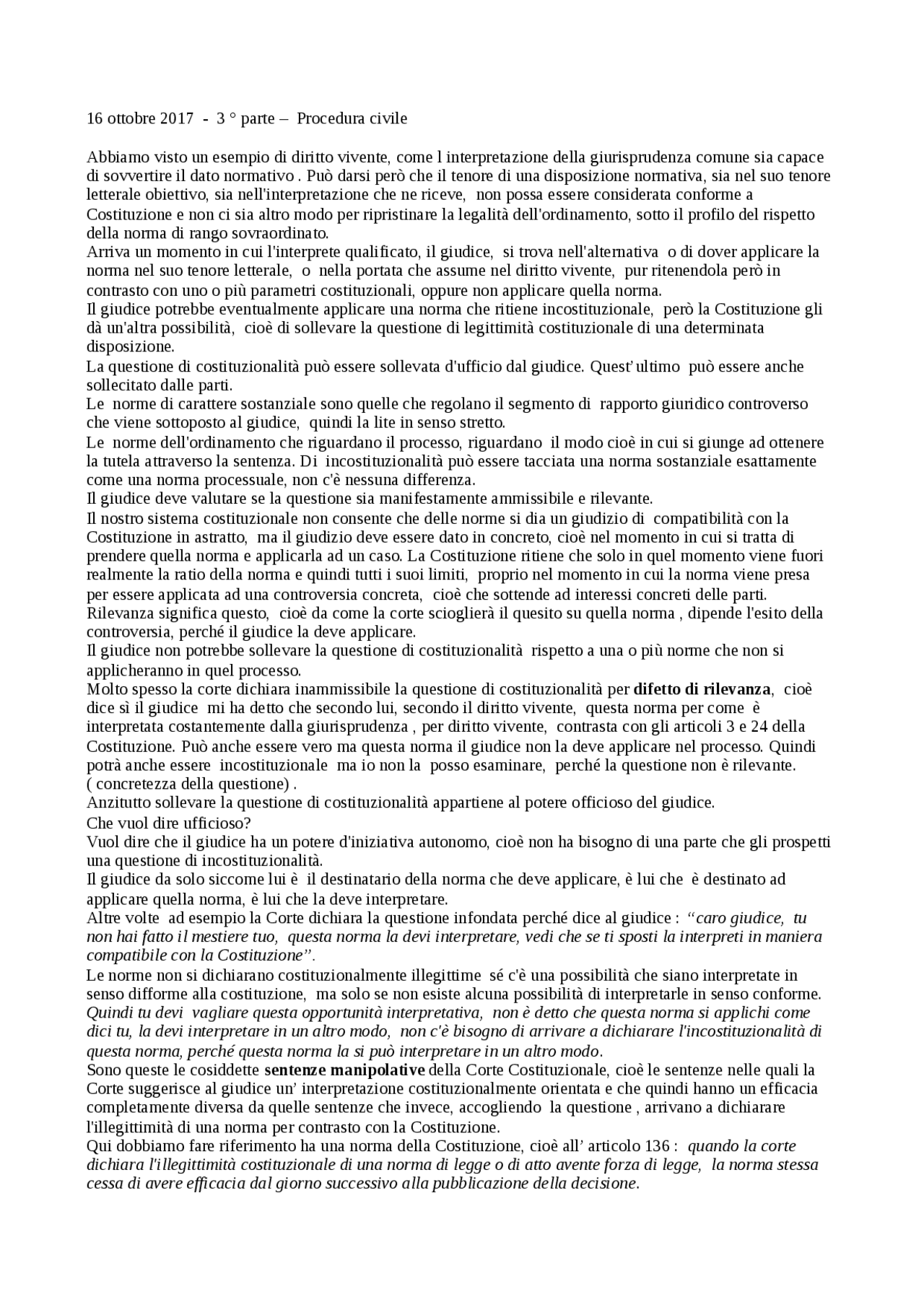 Appunti Procedura Civile Appunti Di Diritto Processuale Civile Docsity
