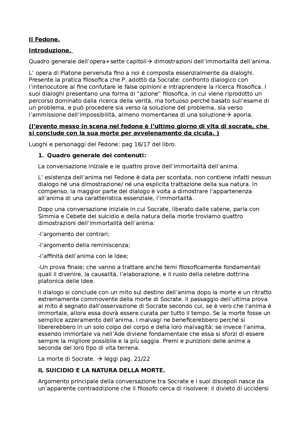 Il Fedone Lettura Di Maddalena Bonelli Docsity