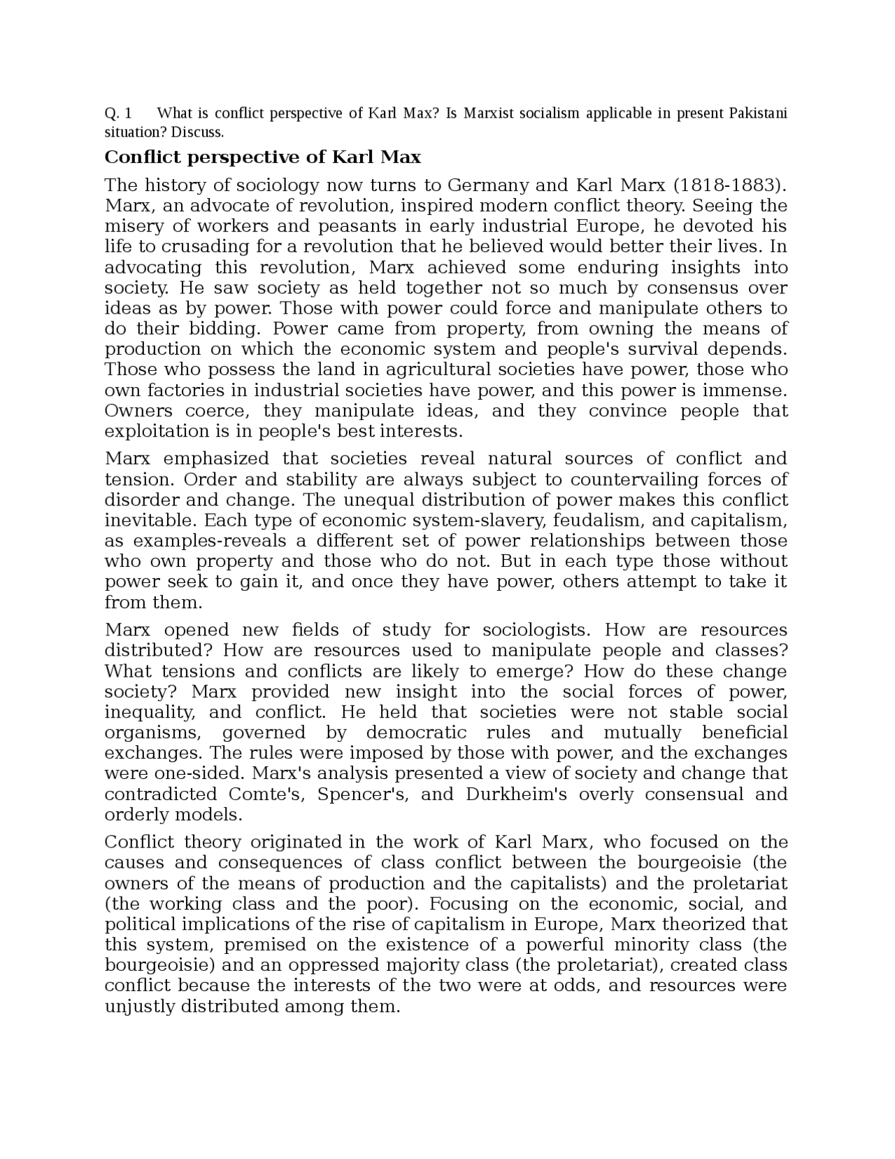 Socialism In Pakistan Docsity