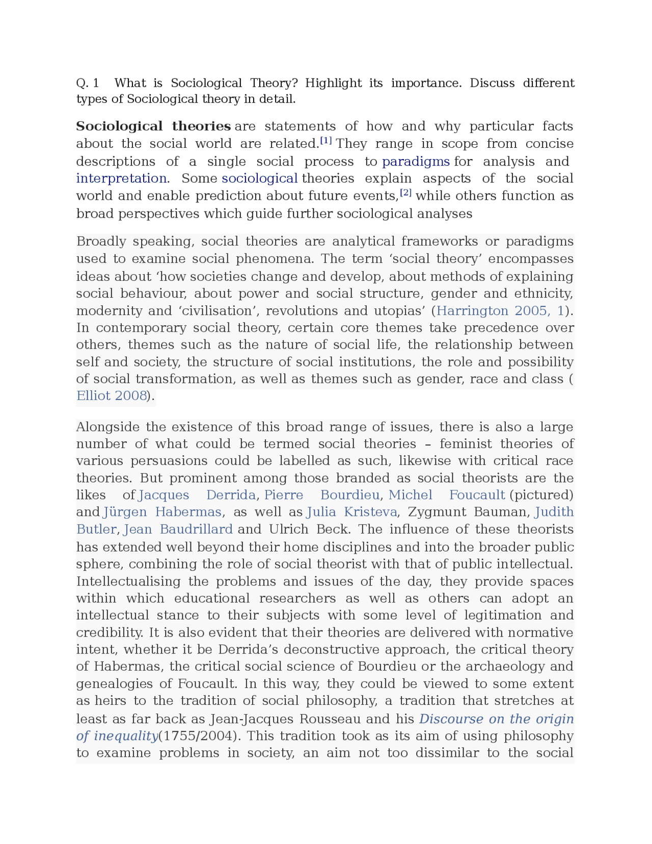 Sociological Theory and its detail - Docsity