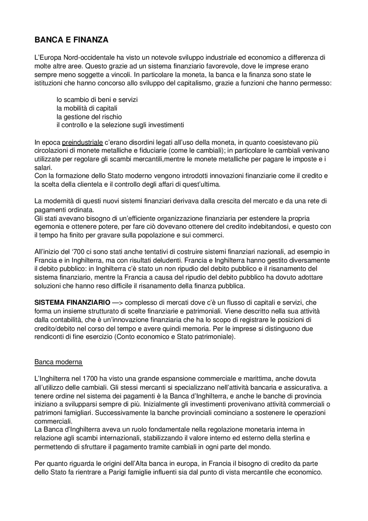 Sviluppo Delle Banche Docsity
