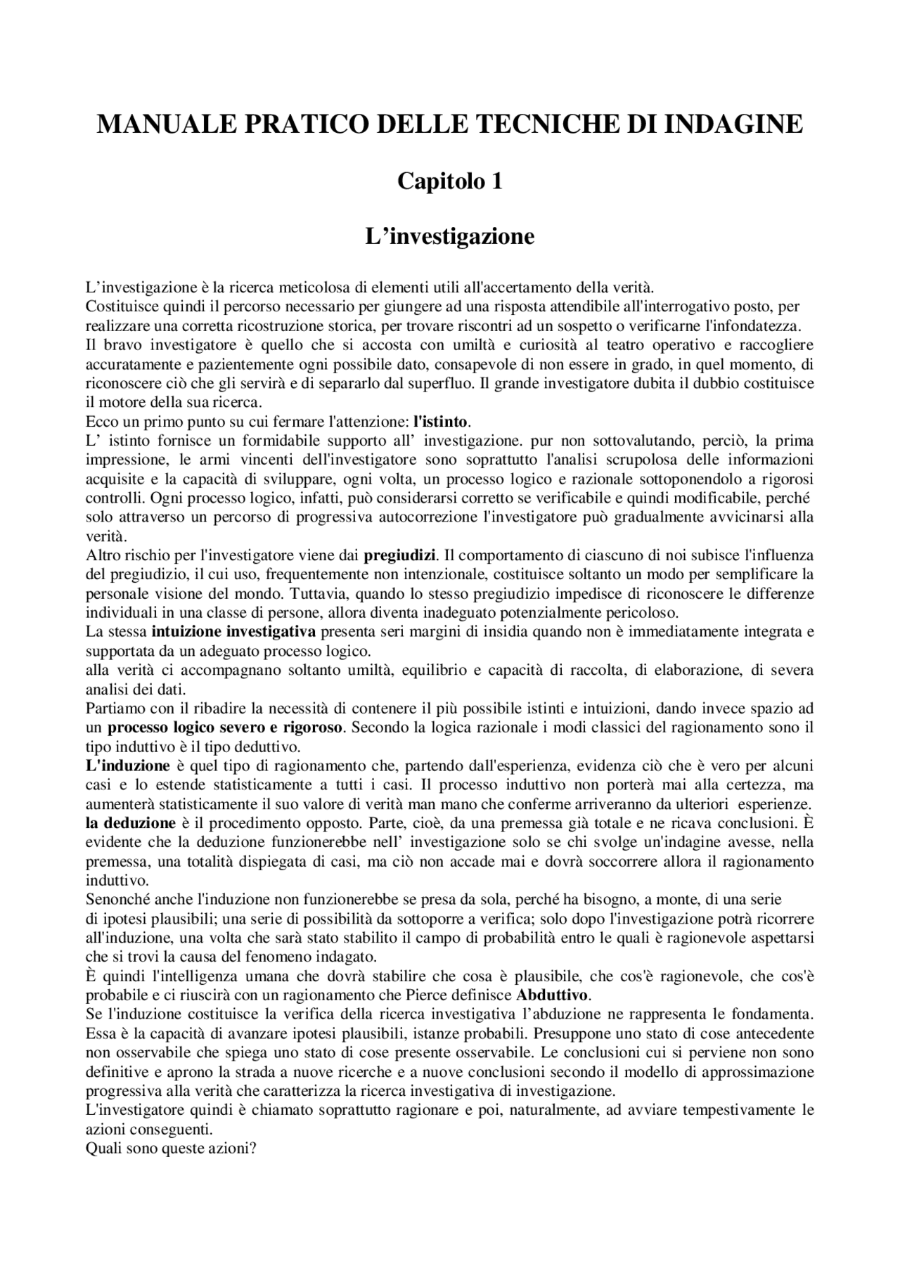 Tecniche Di Indagine Docsity