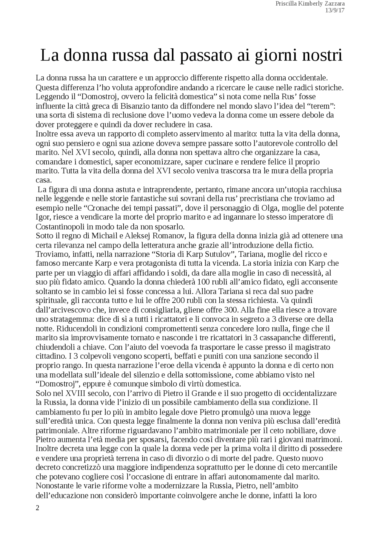 Tesina Letteratura Russa Docsity