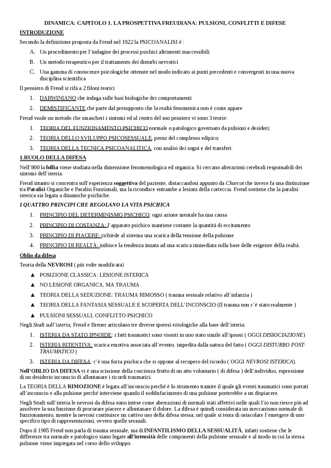 Psicologia Dinamica Riassunti Docsity