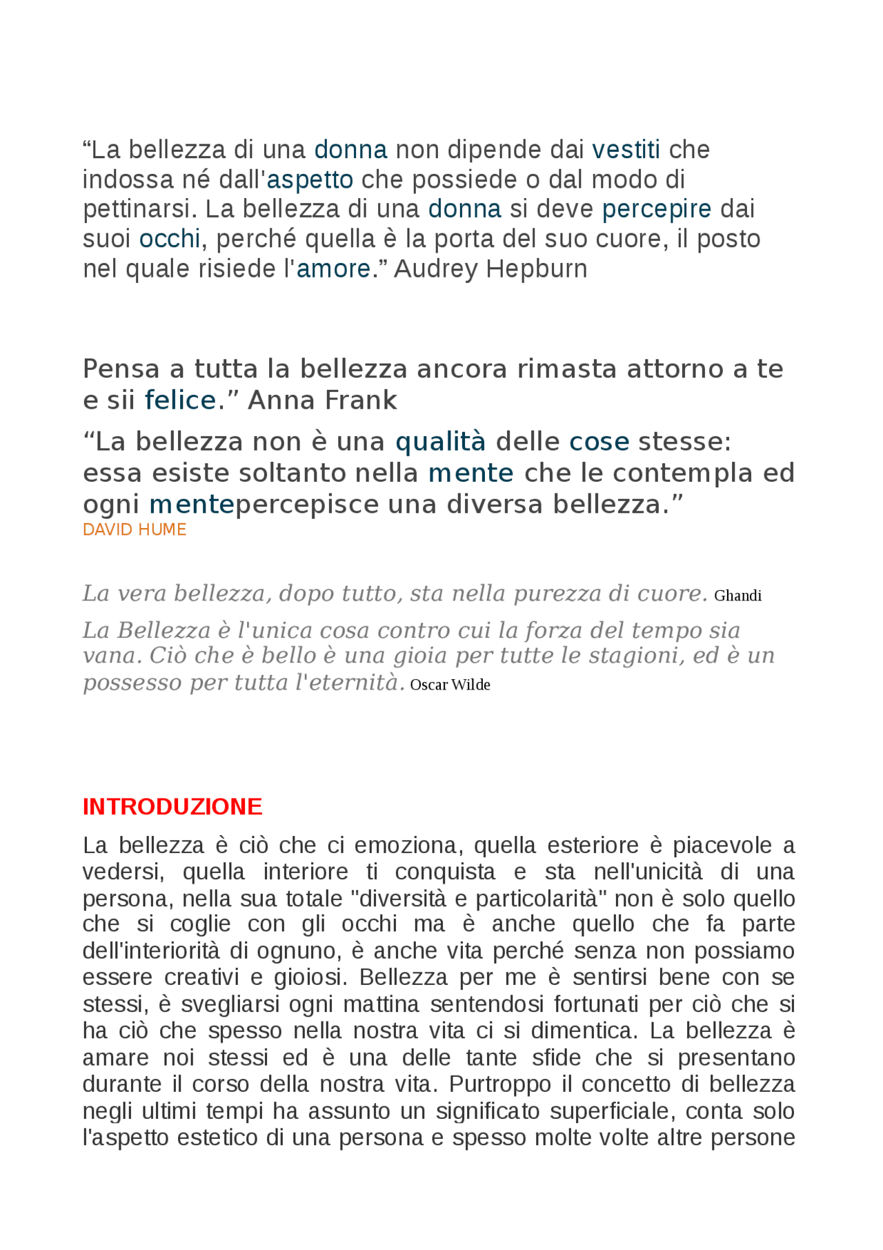 Bellezza Interiore E Bellezza Esteriore